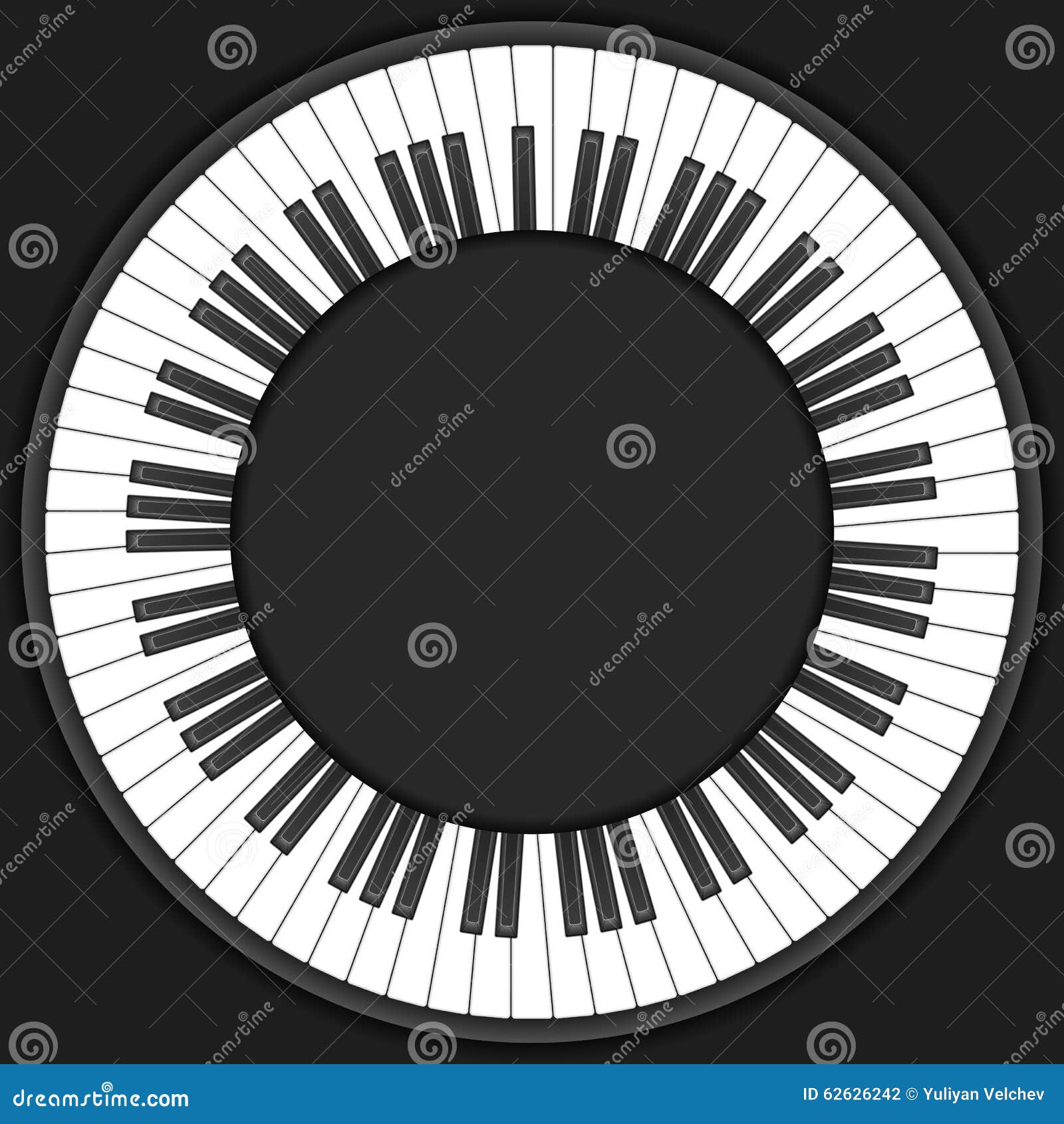 Circle Piano Keyboard. Jazz Music Poster. Creative Line Shapes Set ...