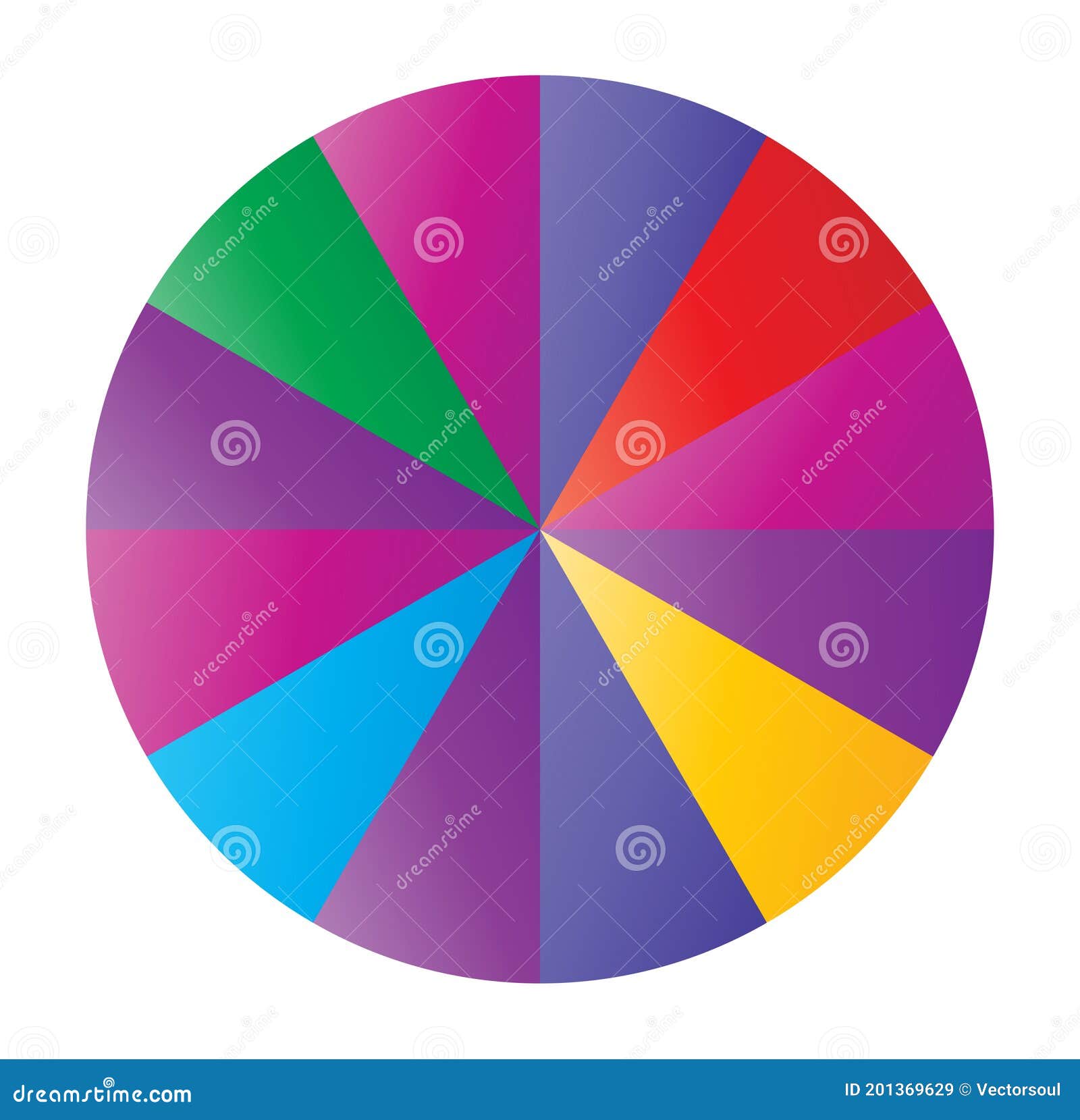 Circle Pie Chart, Pie Diagram Icon from 2 To 20 Sections. Simple, Basic ...
