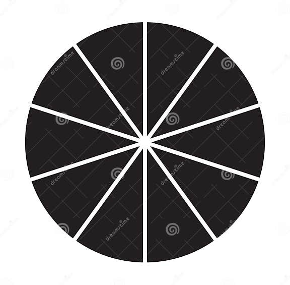 Circle Pie Chart, Pie Diagram Icon from 2 To 20 Sections. Simple, Basic ...