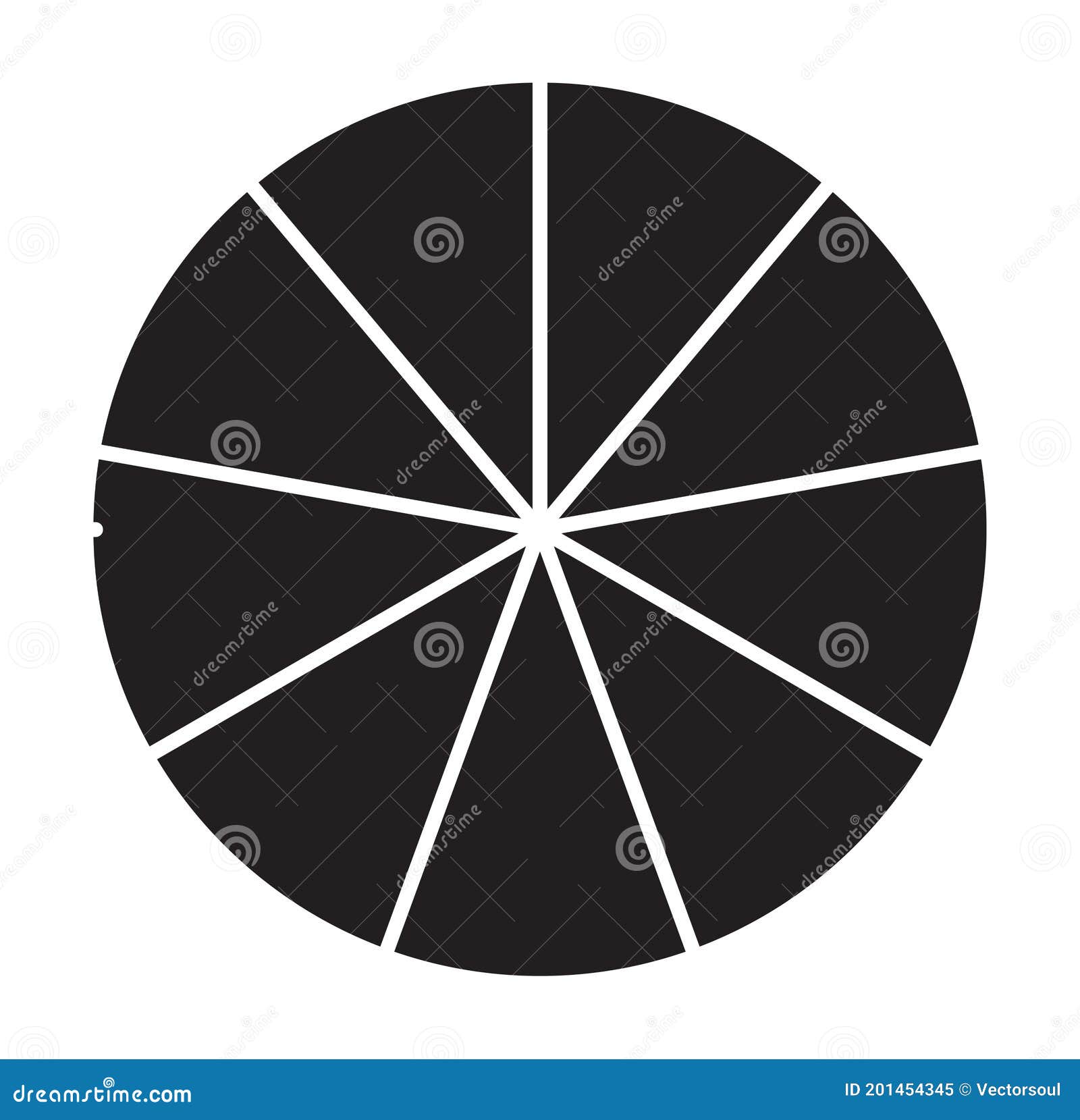 Circle Pie Chart, Pie Diagram Icon from 2 To 20 Sections. Simple, Basic ...