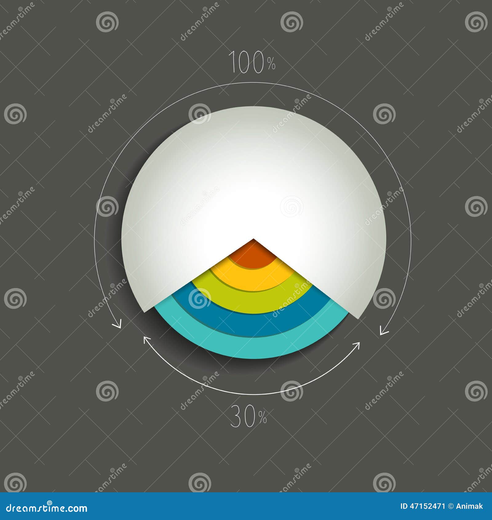 Circle Pie Chart Graph Stock Vector Illustration Of Chart 47152471