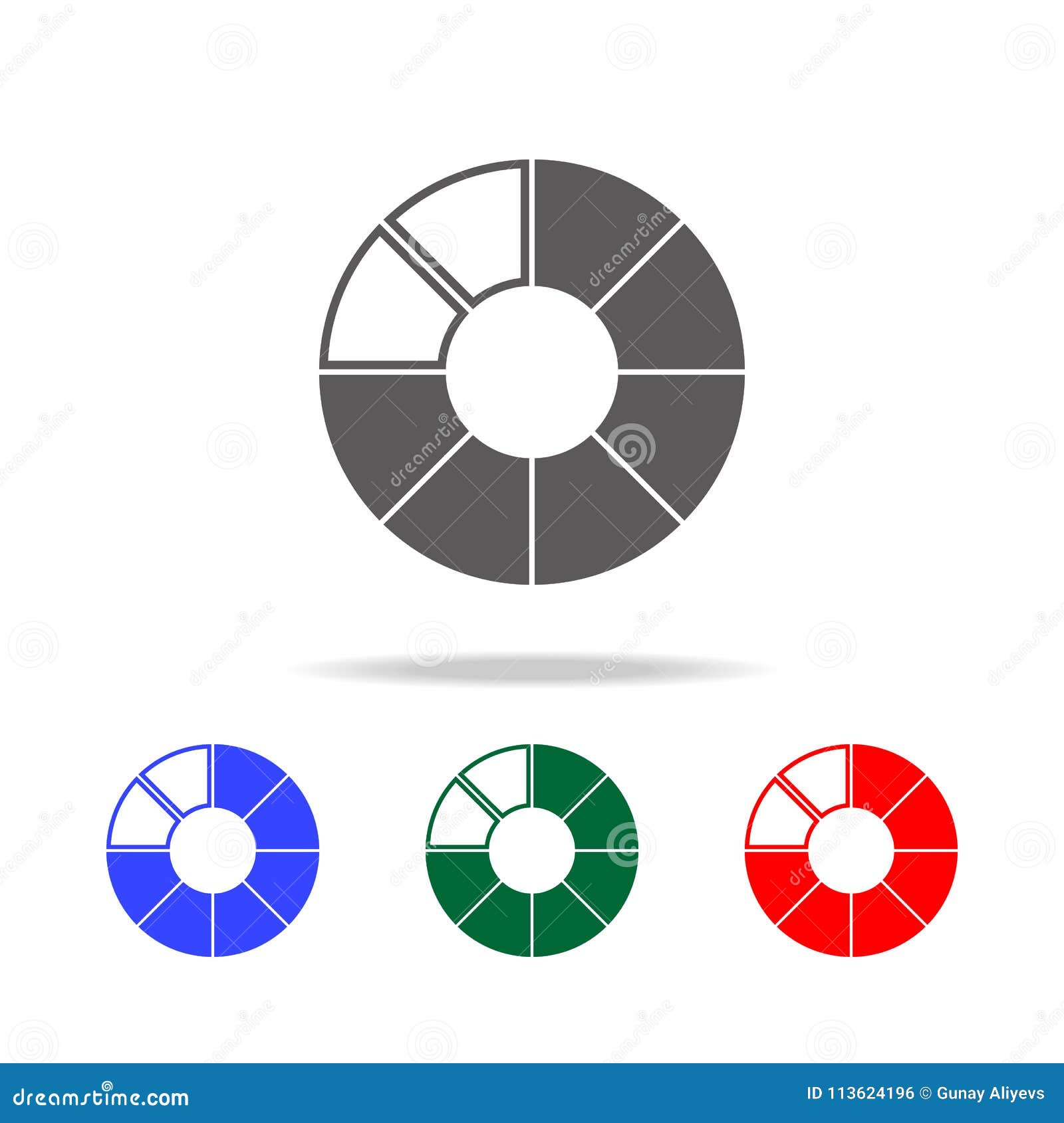 A Circle Pie Chart Icon. Elements of Chart and Trend Diagram Multi ...