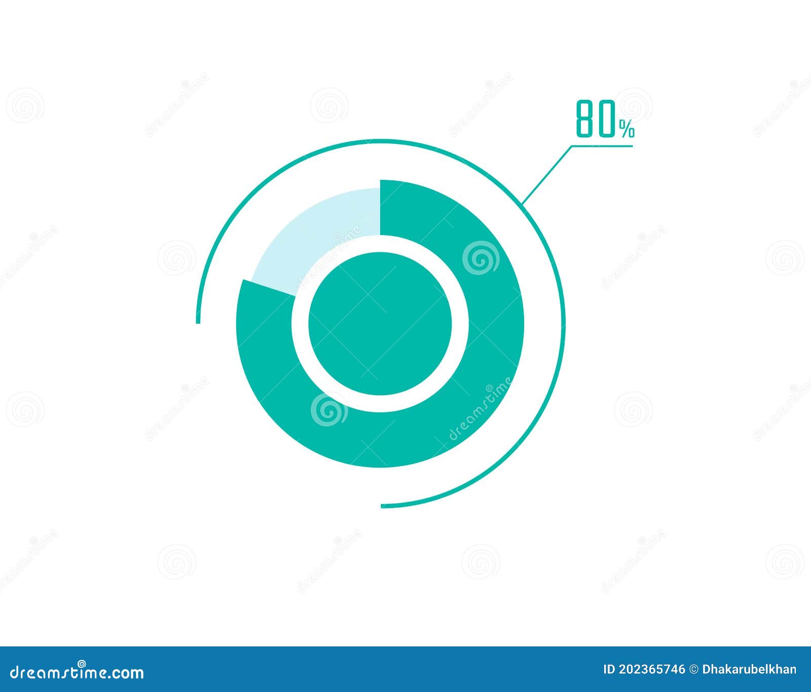 Circle Pie Chart Showing 80 Percentage Diagram Infographic, UI, Web ...