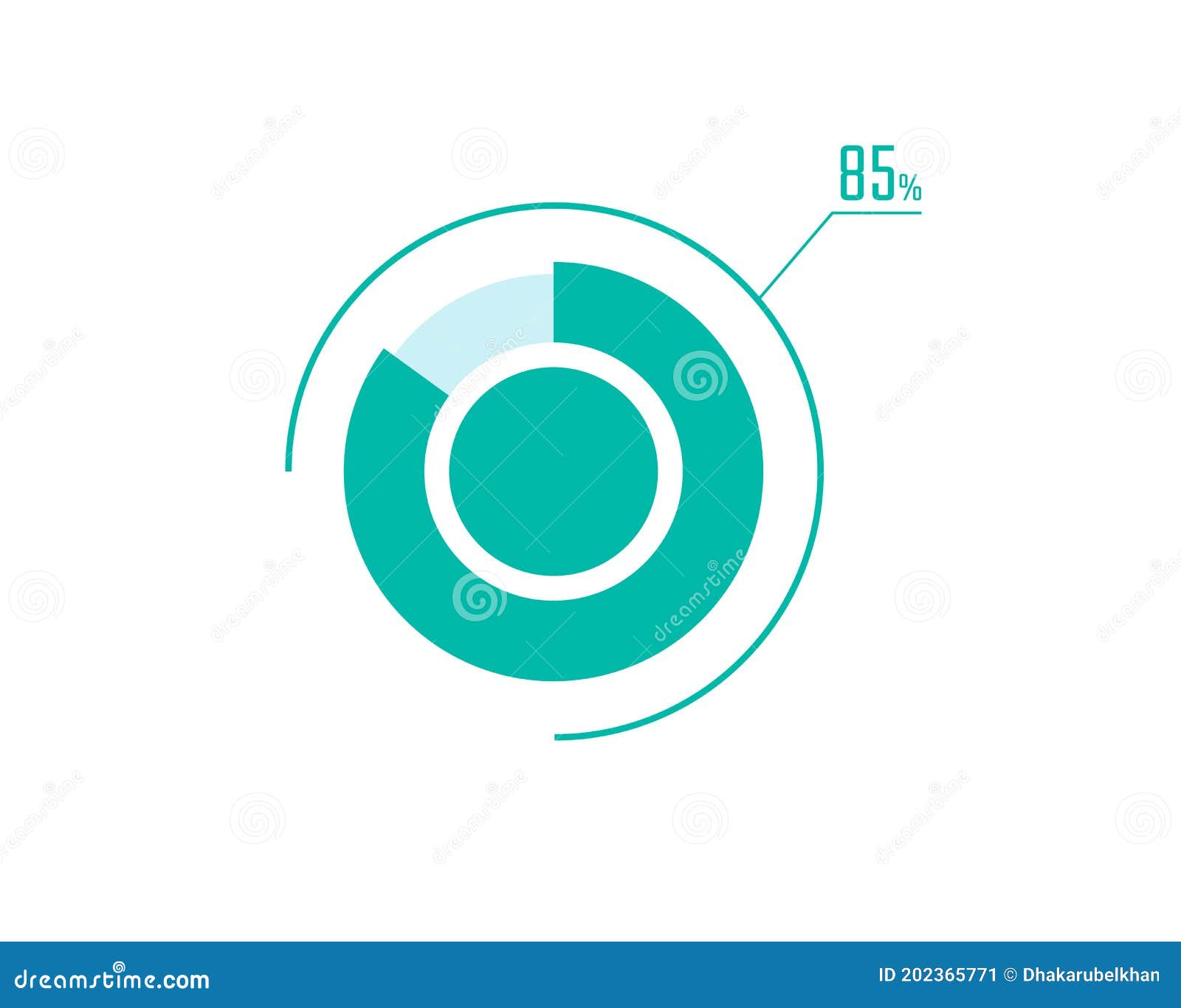 Circle Pie Chart Showing 85 Percentage Diagram Infographic, UI, Web ...