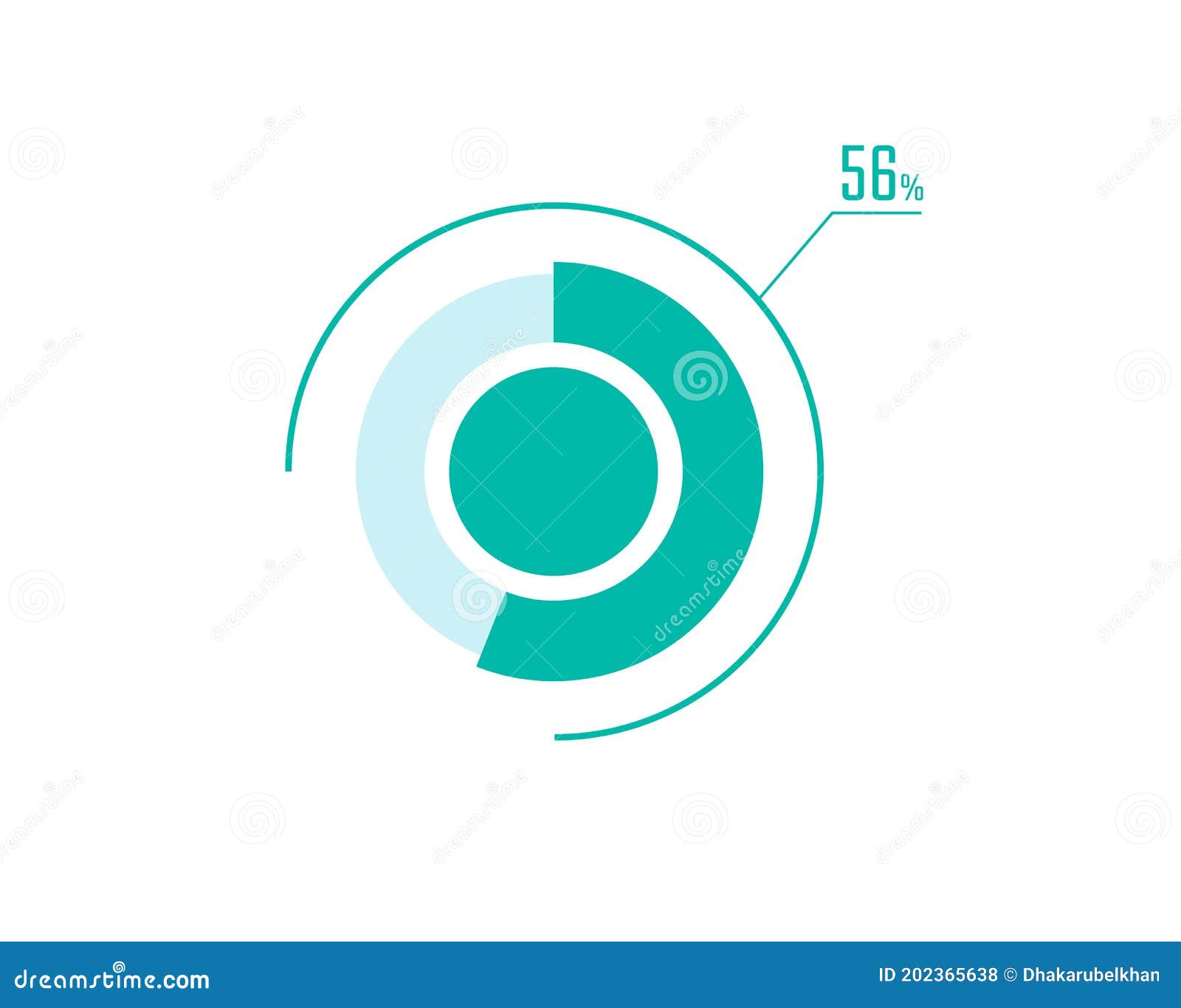 Circle Pie Chart Showing 56 Percentage Diagram Infographic, UI, Web ...