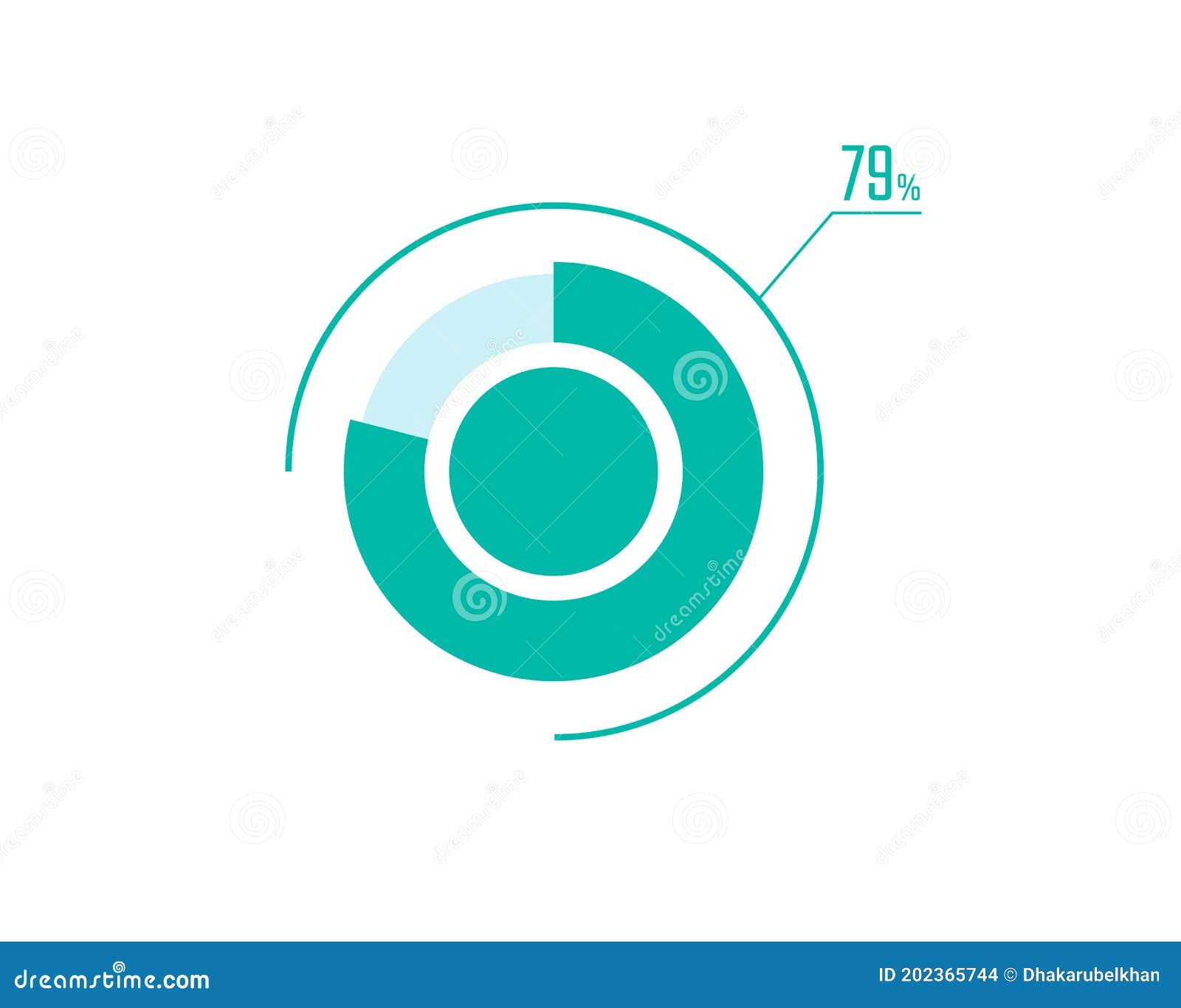Circle Pie Chart Showing 79 Percentage Diagram Infographic, UI, Web ...