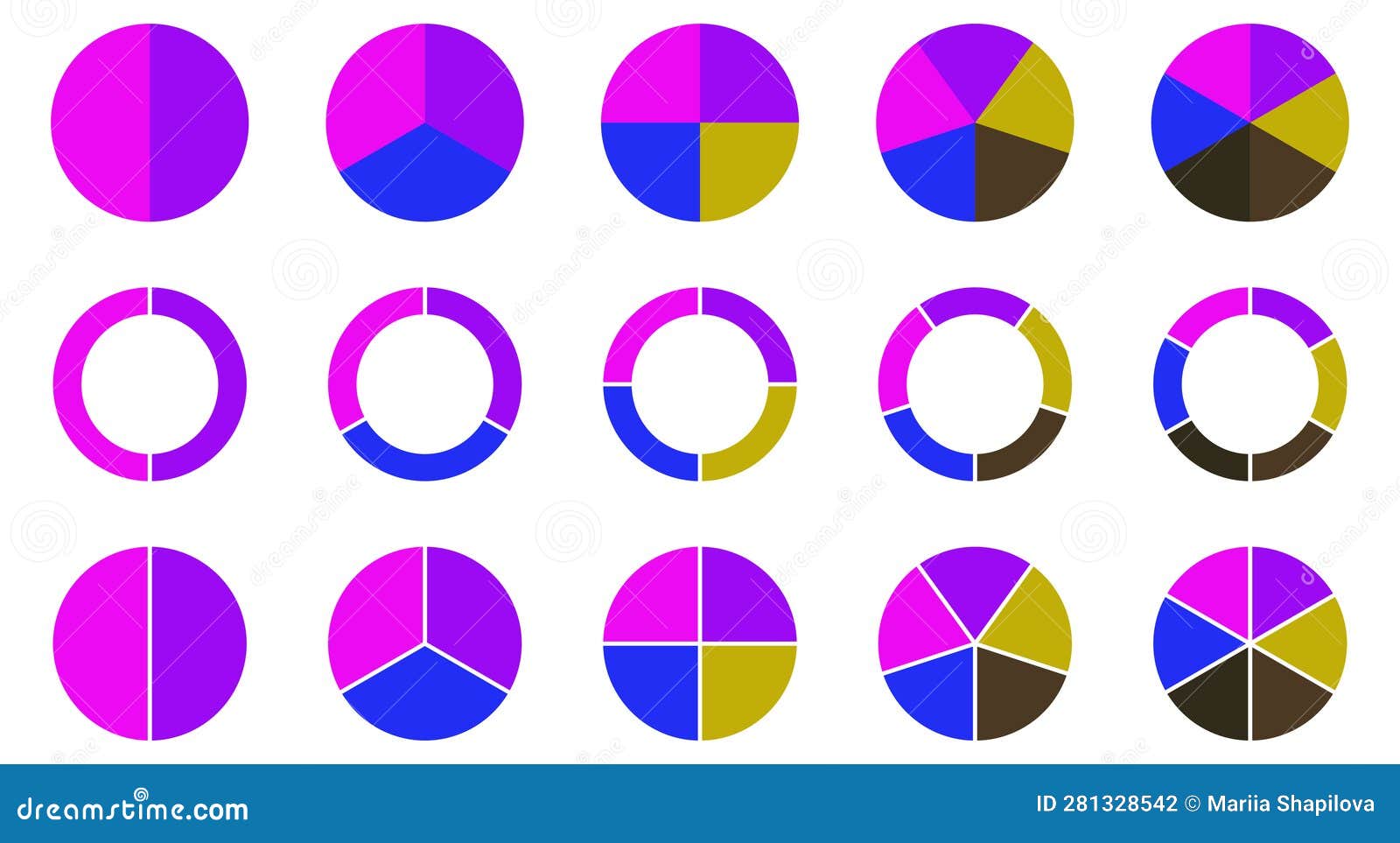 Circle pie chart signs stock vector. Illustration of piece - 281328542