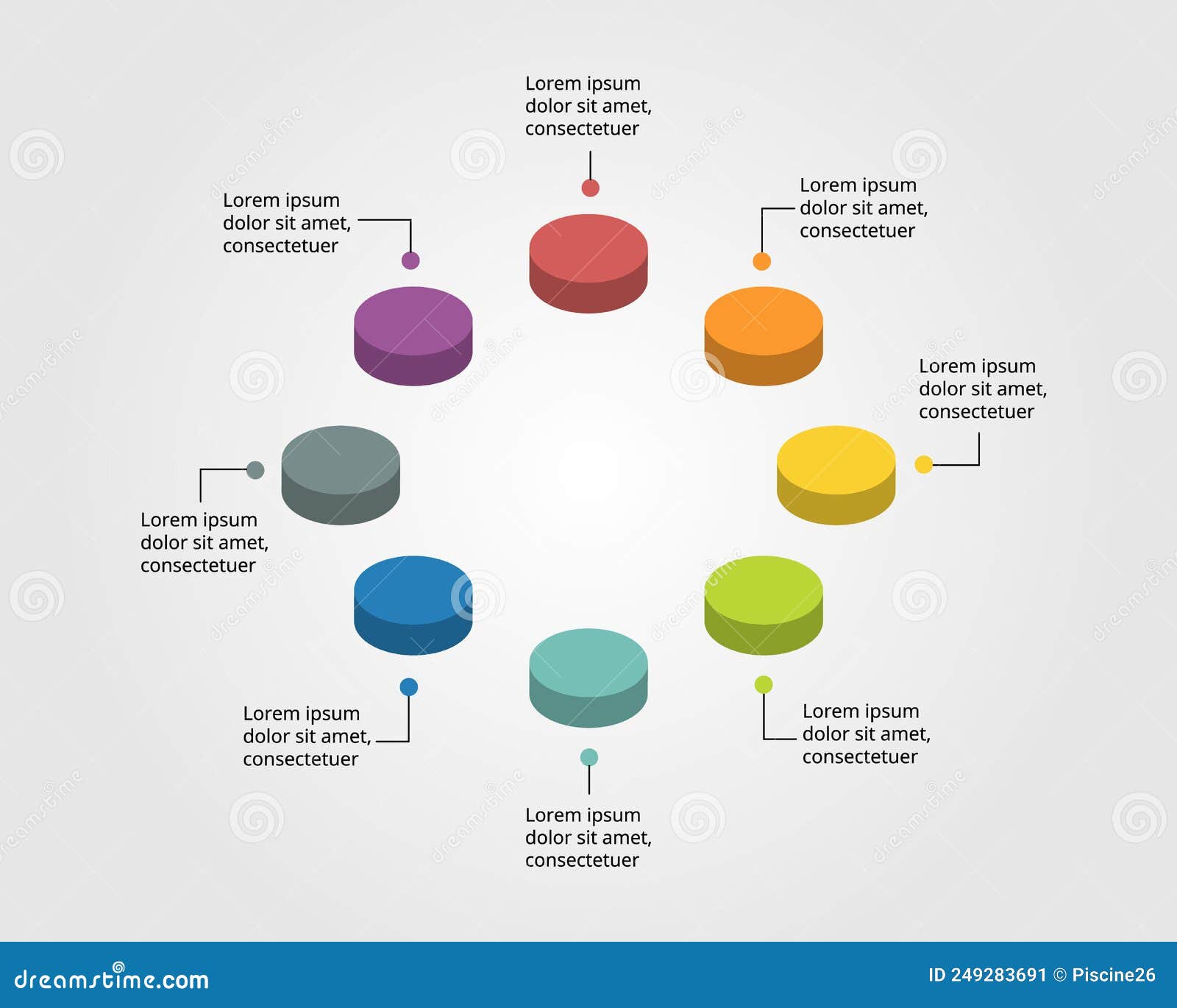 Circle Pie Chart Template For Infographic For Presentation For 8
