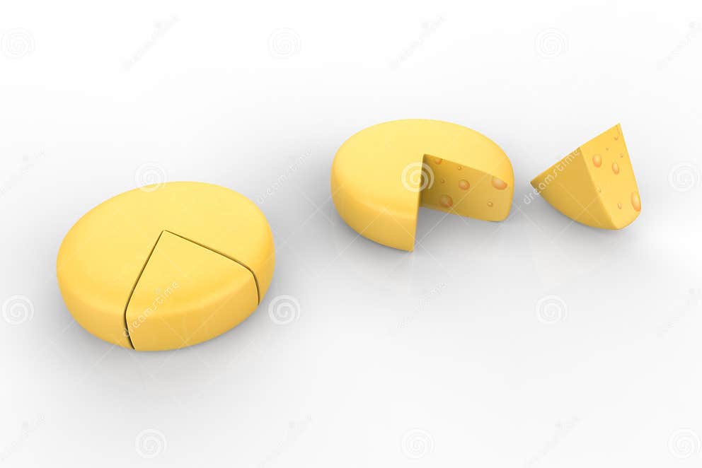 Circle and a Piece of Cheese Stock Illustration - Illustration of drawn ...