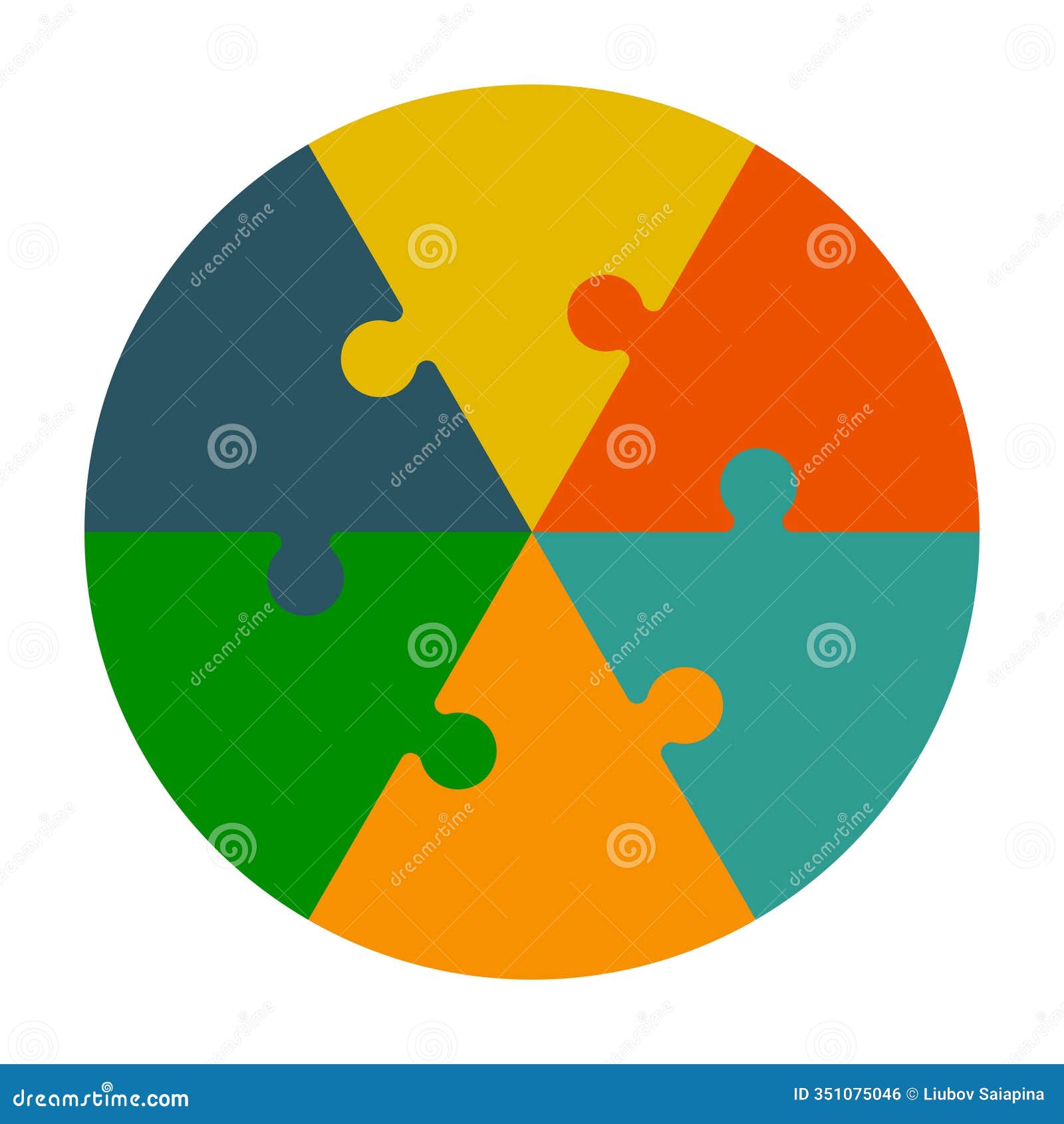 Circle of 6 Pieces Coloured Triangular Puzzles. Creativity, Inspiration ...