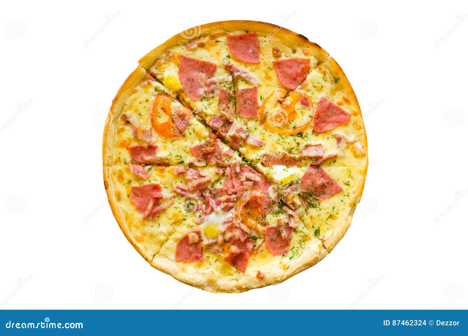 Circle of Pizza with Cheese and Basturma Stock Photo - Image of ...