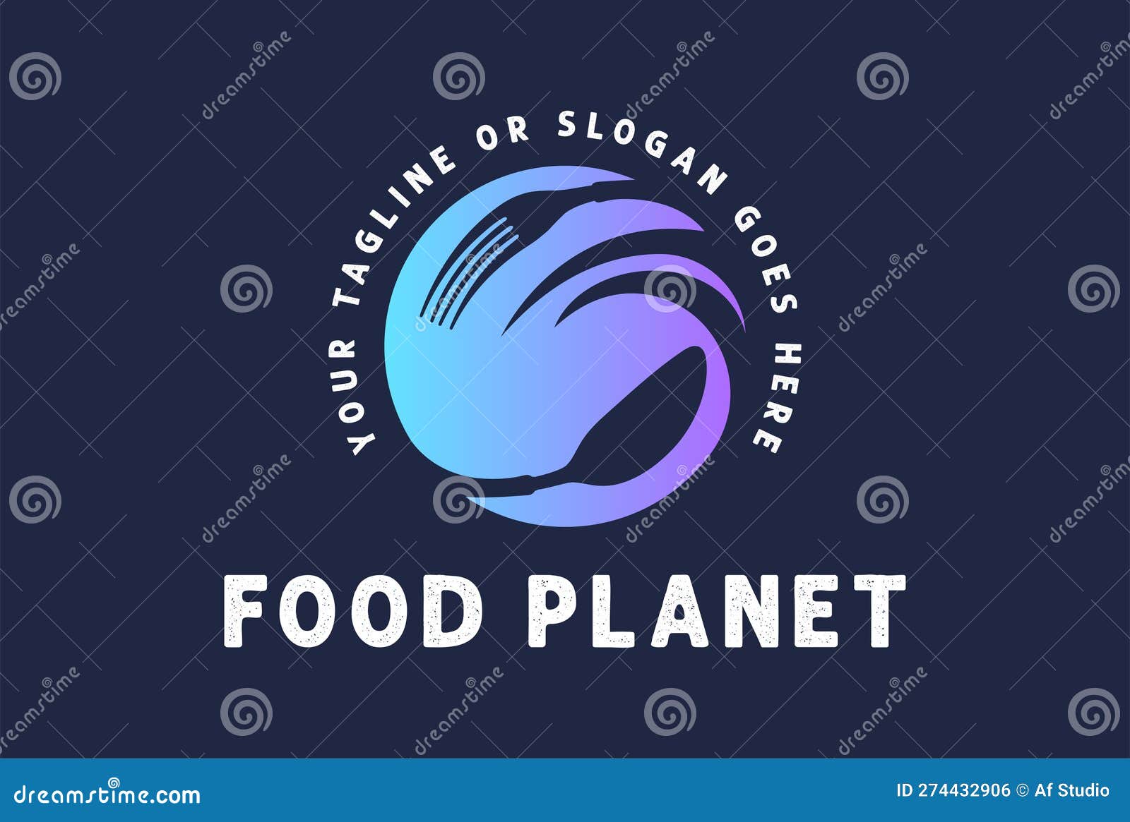 Circle Planet Earth Moon Globe Spoon Fork for Restaurant Food Logo ...