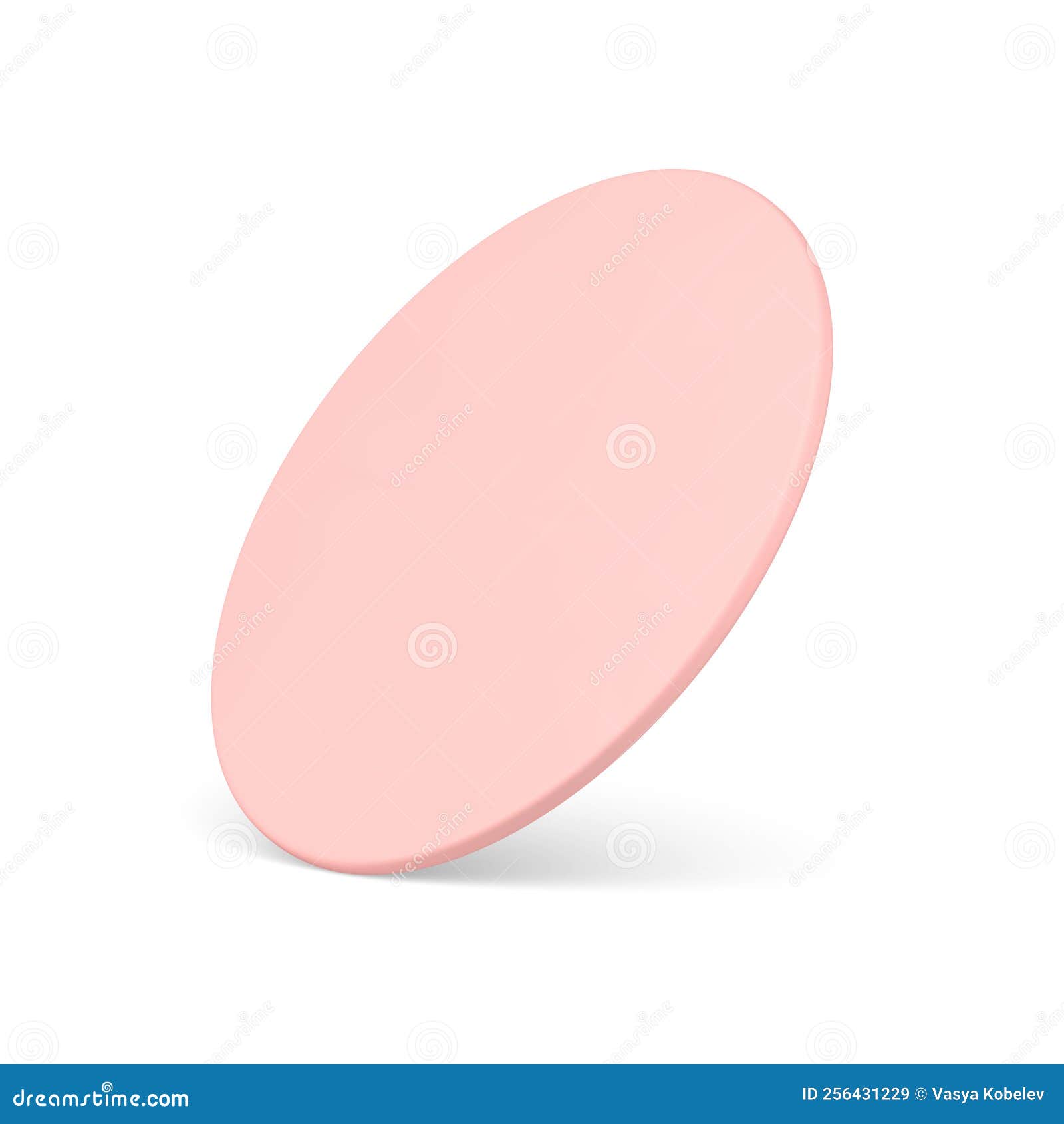 Circle Platform Slim Cylinder Pink Basic Foundation Design Realistic ...
