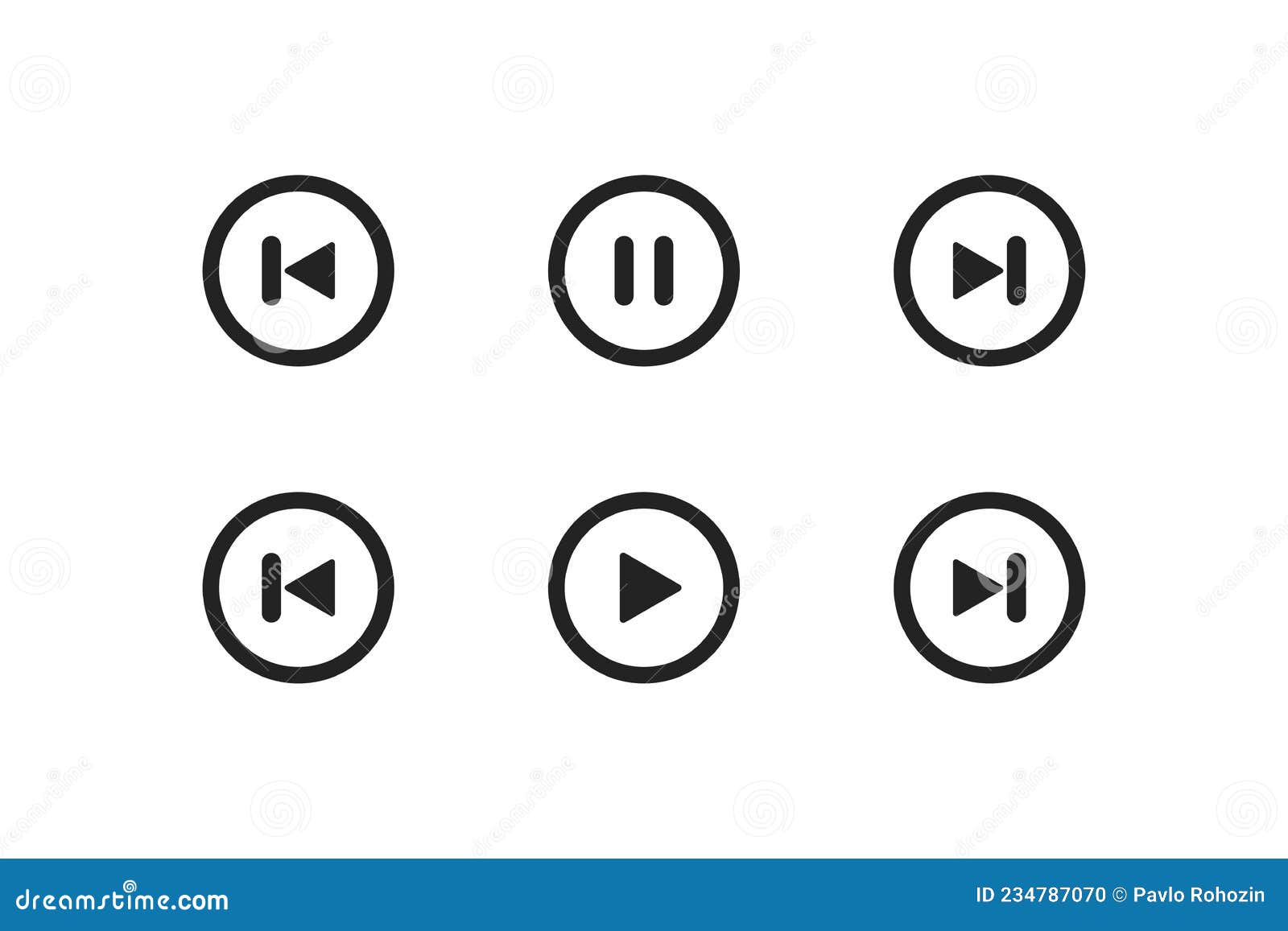 Circle Play, Pause Button. Music Bar Concept. Stop Audio Symbol Stock ...