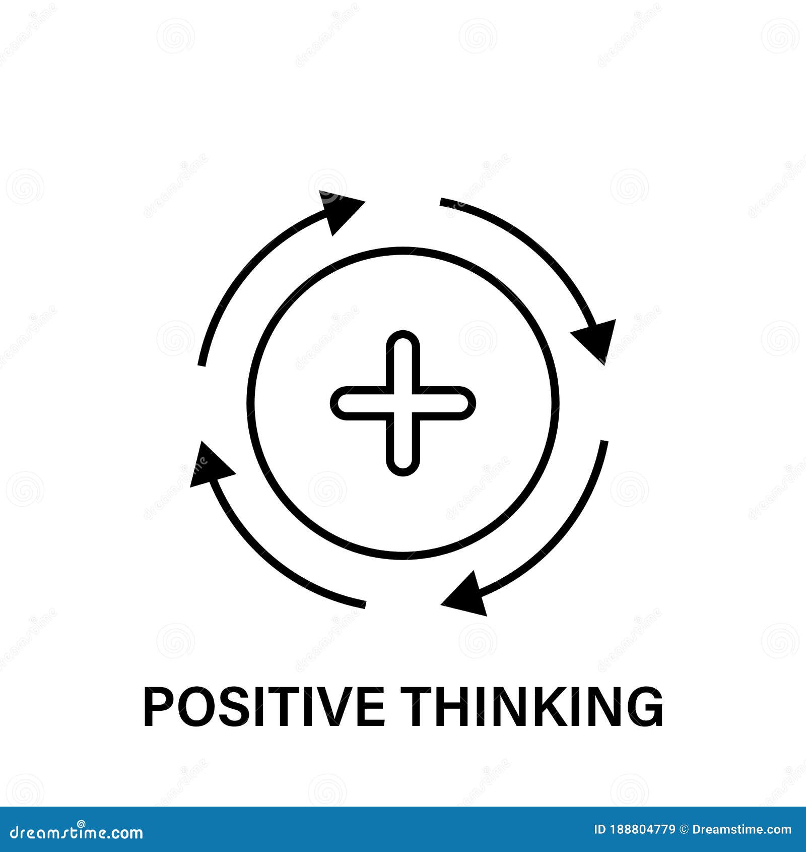 Circle, Plus, Arrows, Positive Thinking Icon. Element of Human Positive ...