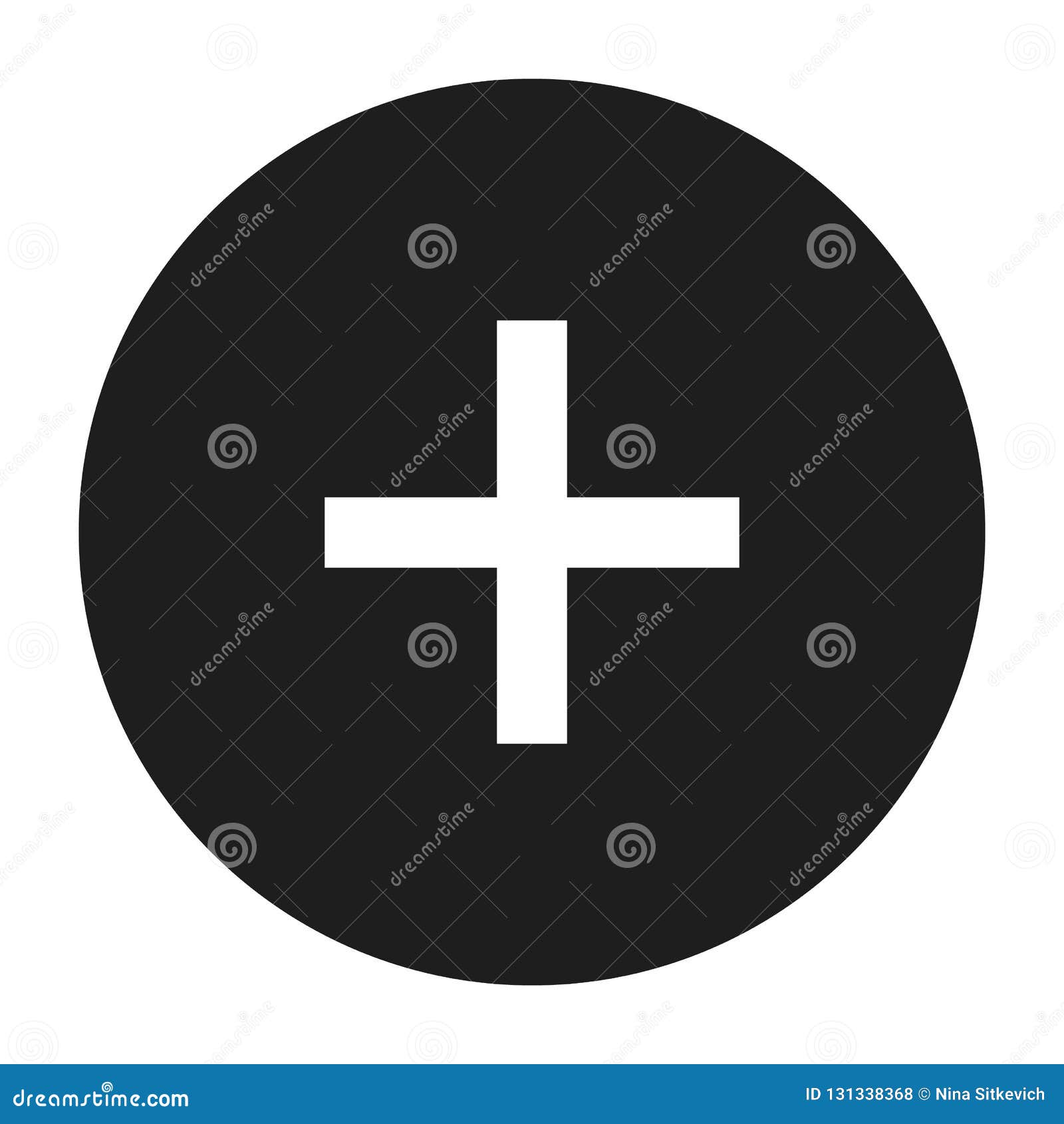 Circle Plus Icon, Simple Style Stock Vector - Illustration of medical ...