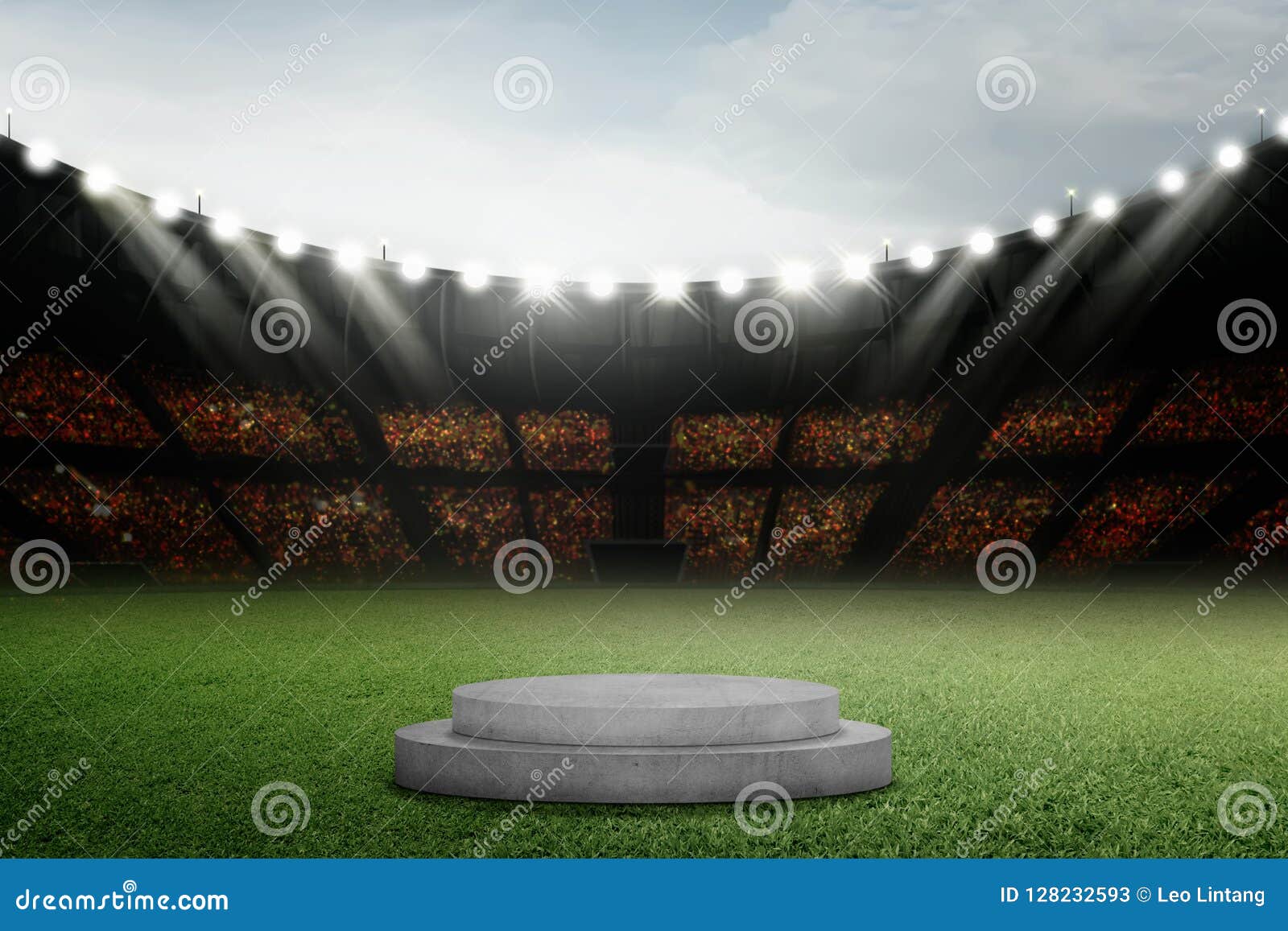 Circle podium on grass stock image. Image of lawn, concept - 128232593