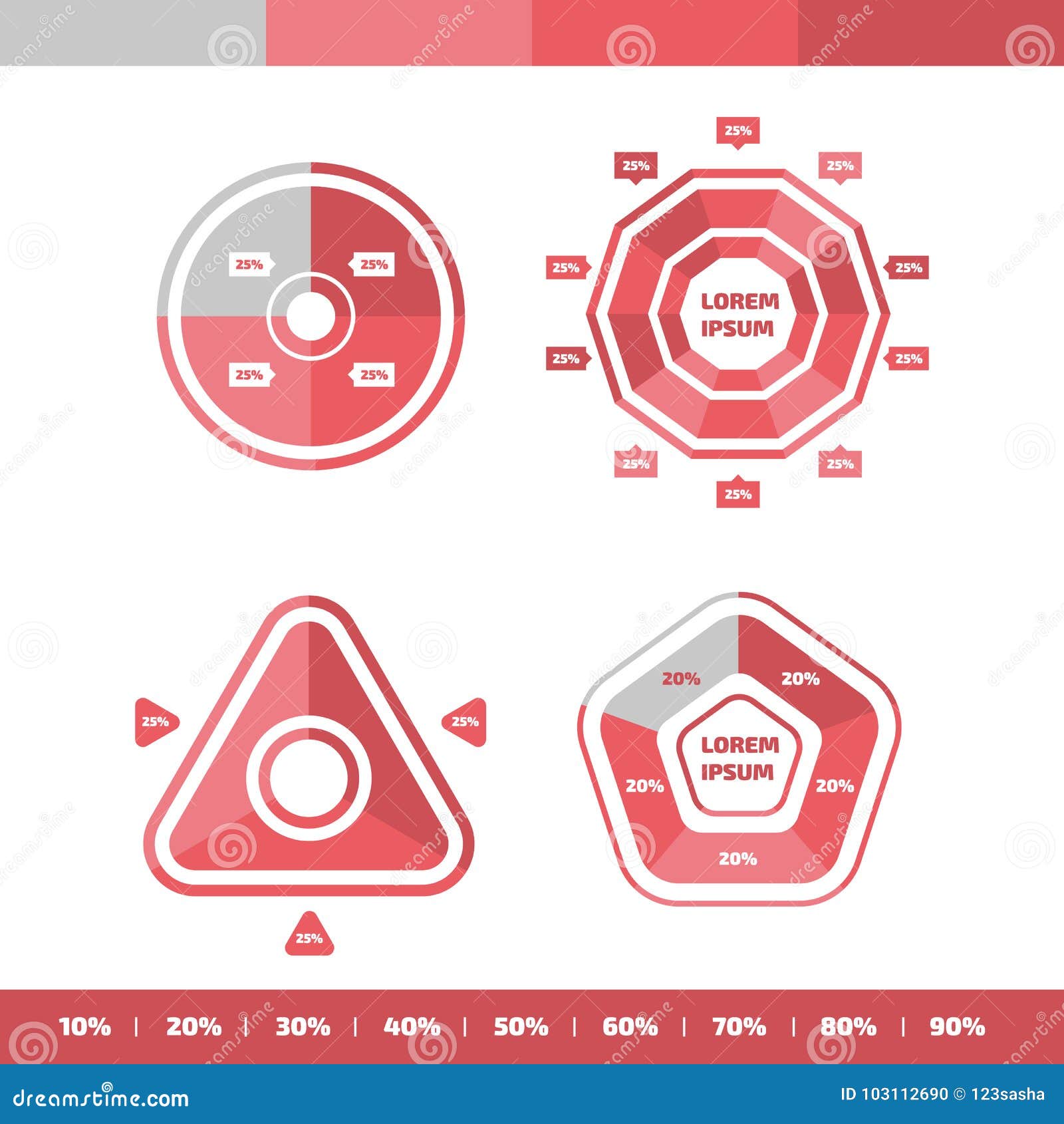 Circle and Polygon Charts for Infographics Stock Vector - Illustration ...