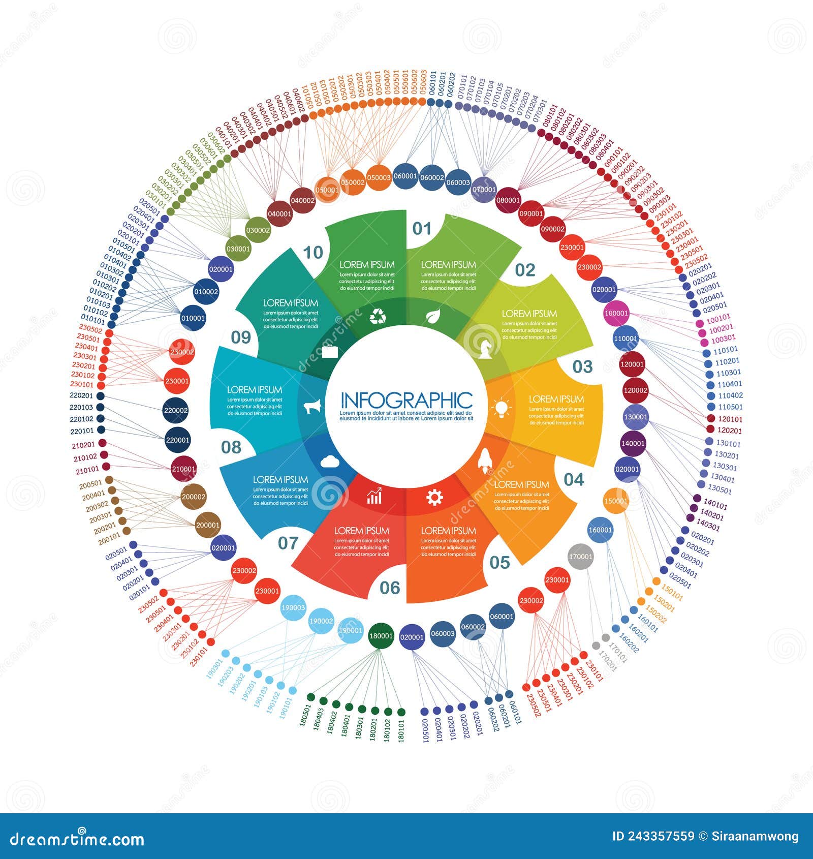 Circle Presentation and Chart Infographic Template Stock Vector ...