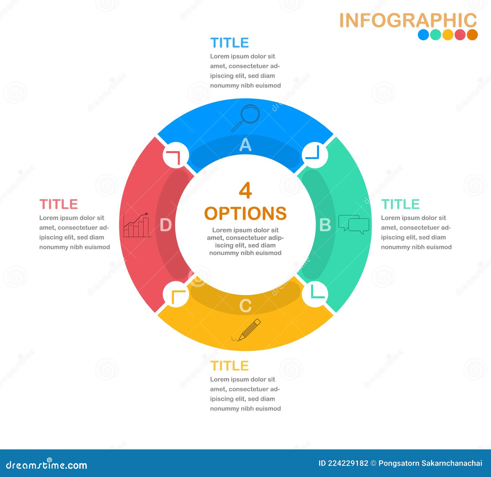 Circle Process Infographic in Eps10 Vector Stock Vector - Illustration ...