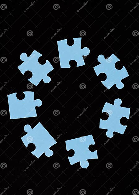 Circle of Puzzle Pieces stock image. Image of connection - 15745697