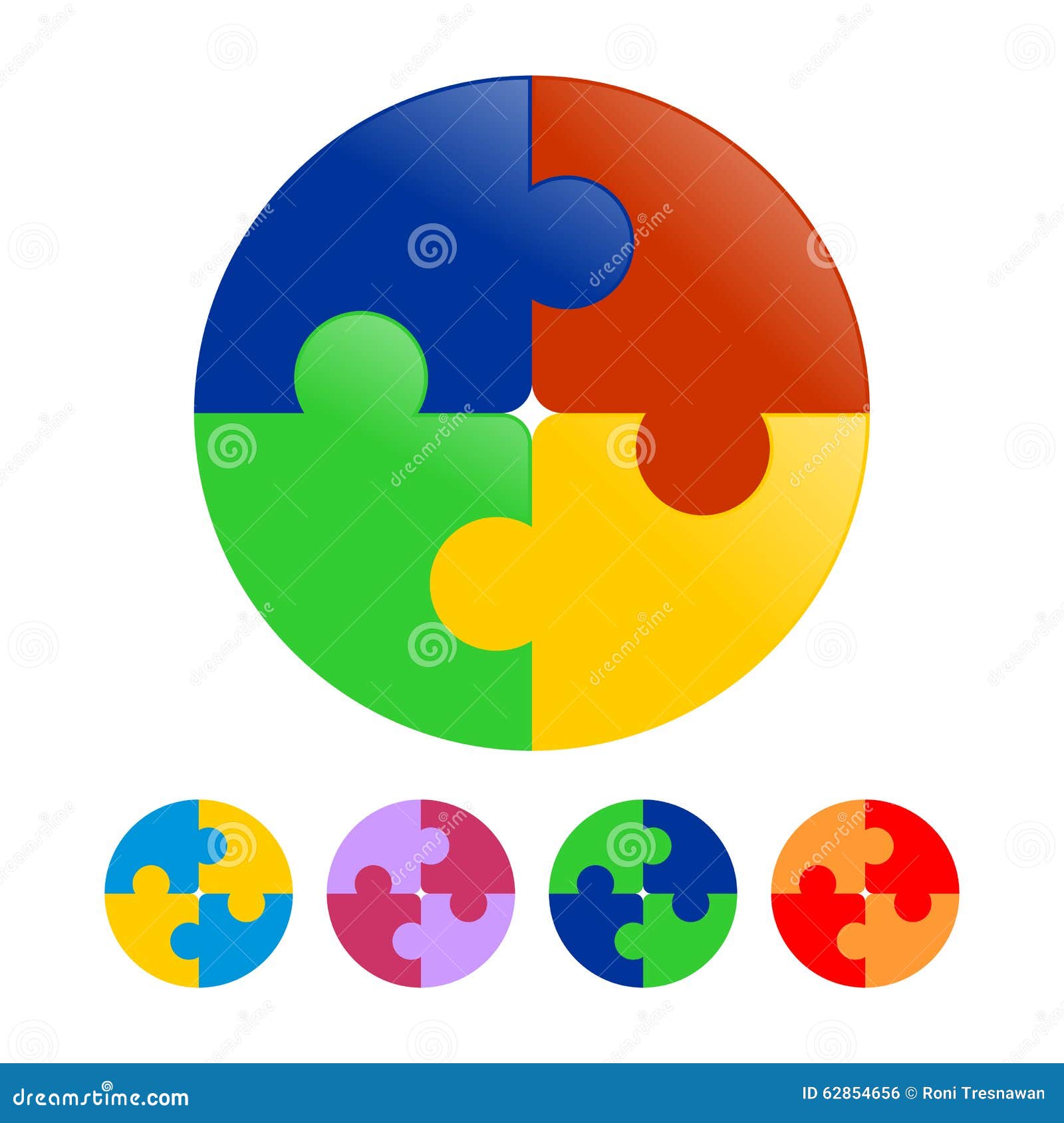 Circle Puzzle Pieces Icon Template Stock Vector - Illustration of ...
