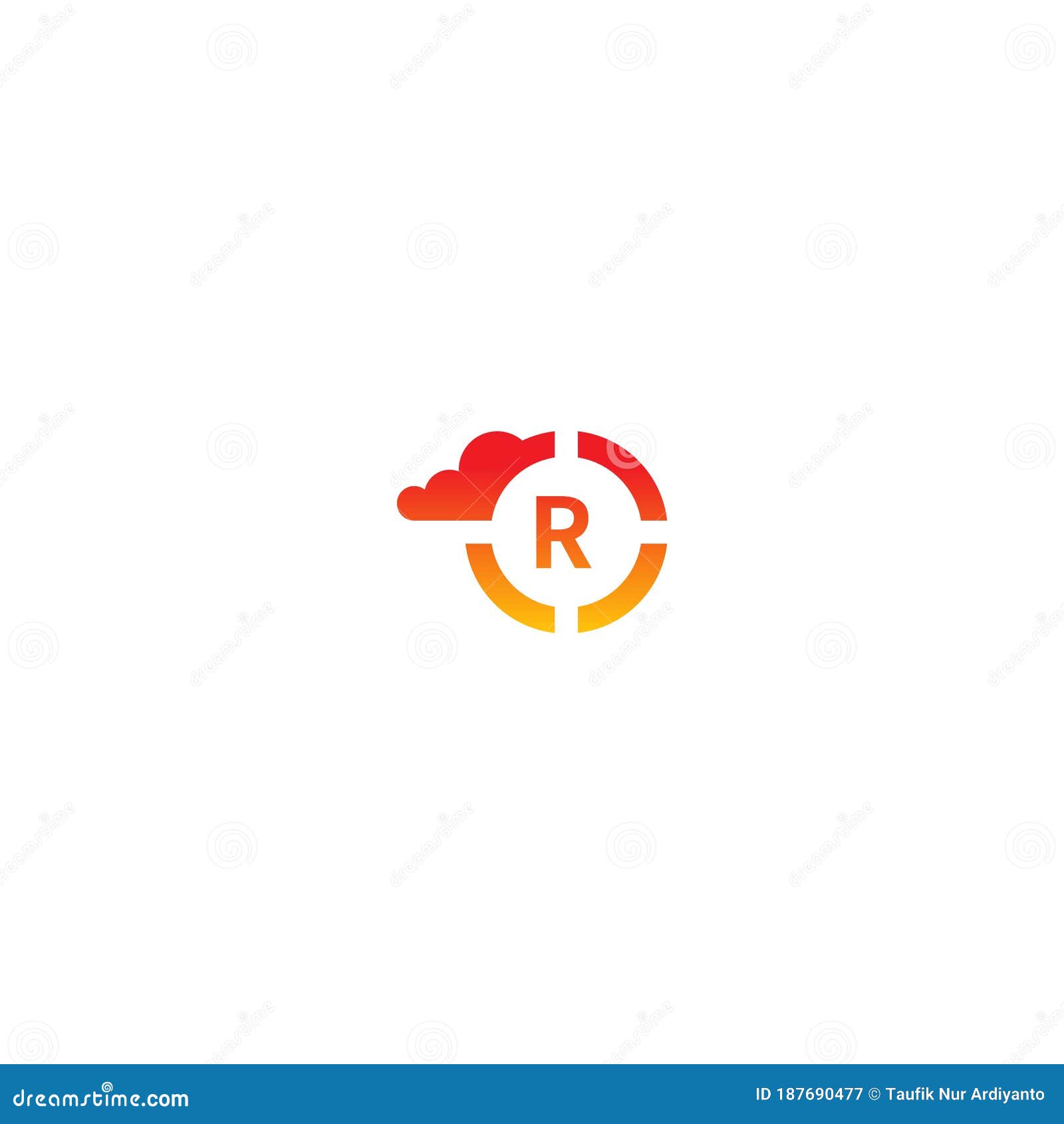 Circle R Logo Letter Design Concept in Gradient Colors Stock Vector ...