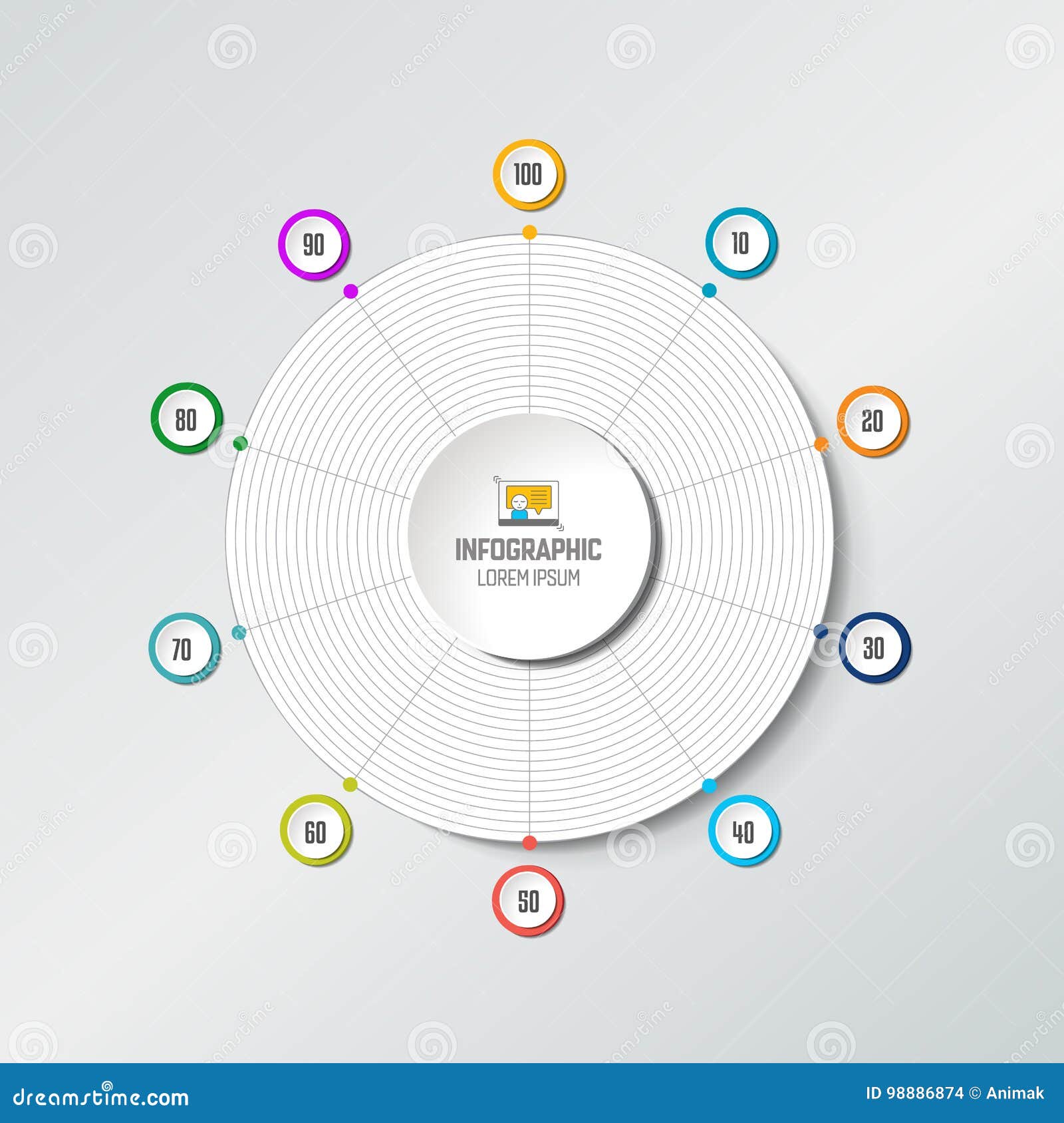 Radar, Spider Net, Circle Chart, Graph. Infographics Element Cartoon ...