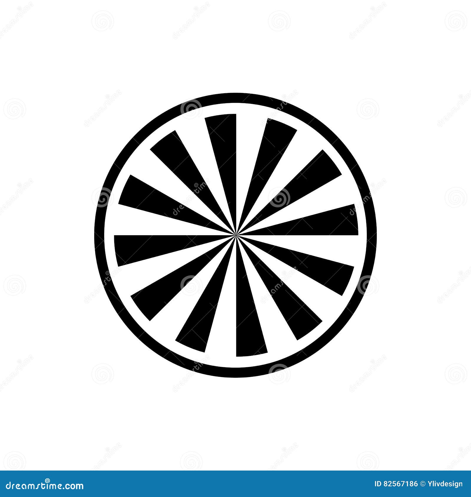 Circle with Radial Rays Icon, Simple Style Stock Vector - Illustration ...