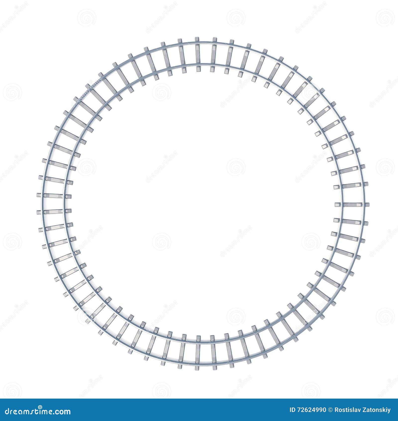 Circle Railroad Isoated on White Background. 3d Illustration Stock ...