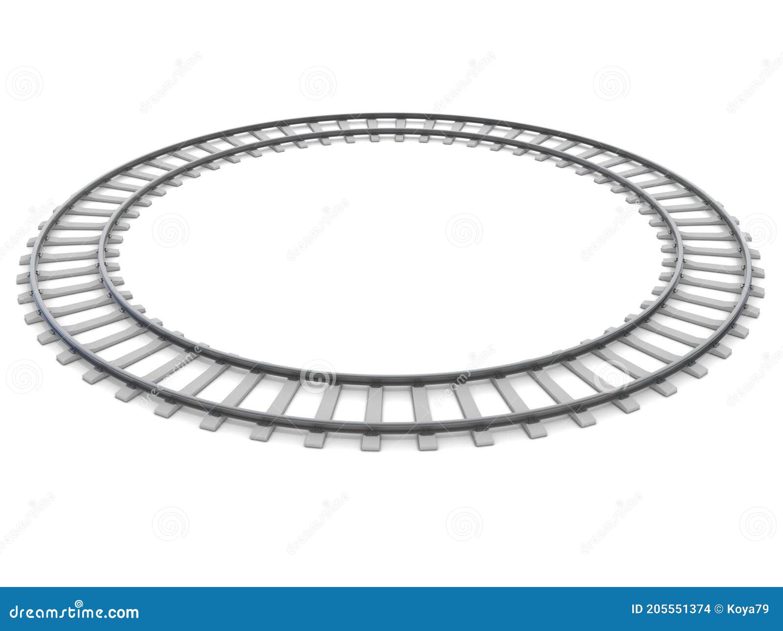 Circle Railway Track 3d Rendering Stock Illustration - Illustration of ...