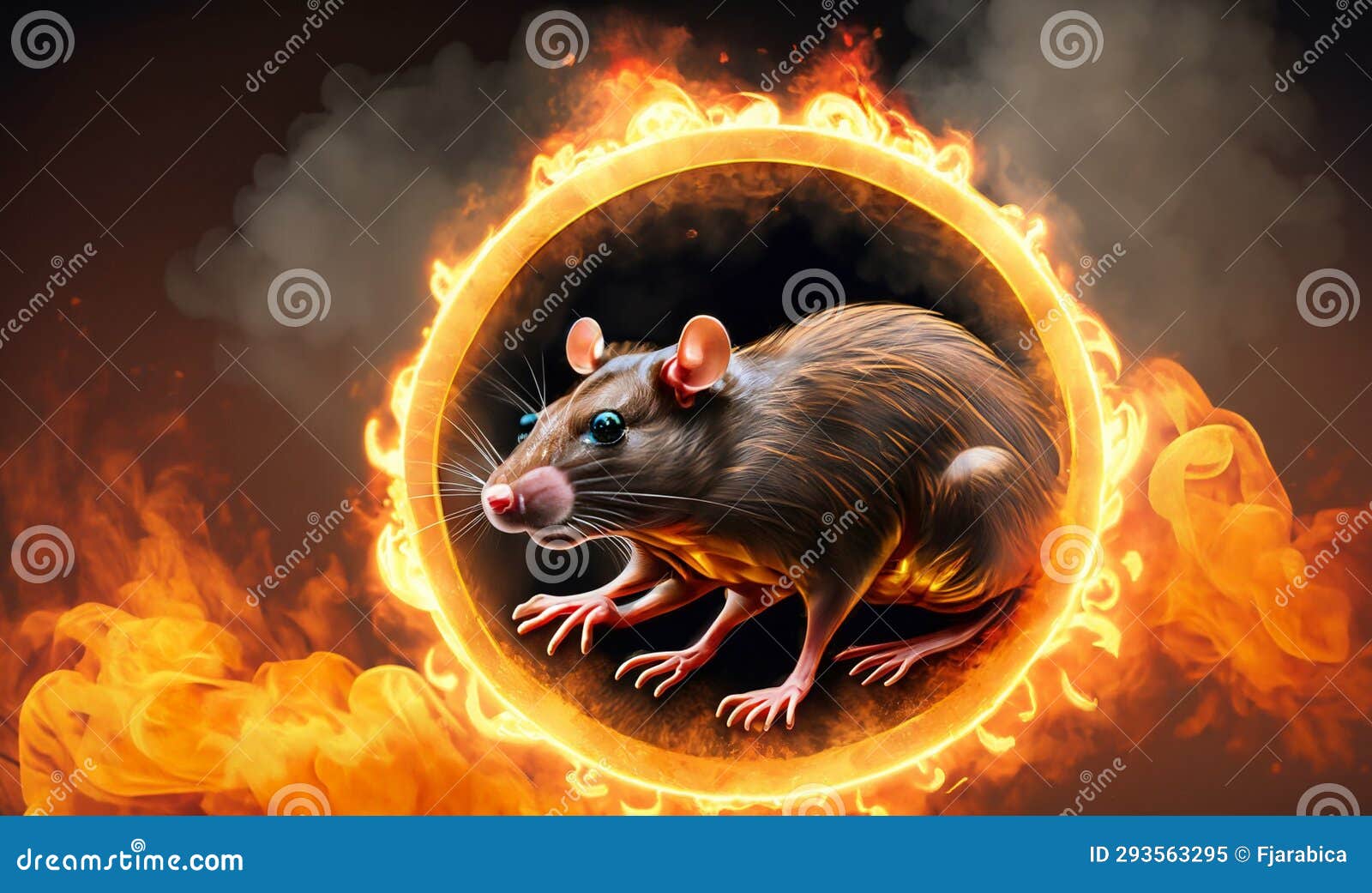 Circle and a Rat in the Middle Stock Illustration - Illustration of ...