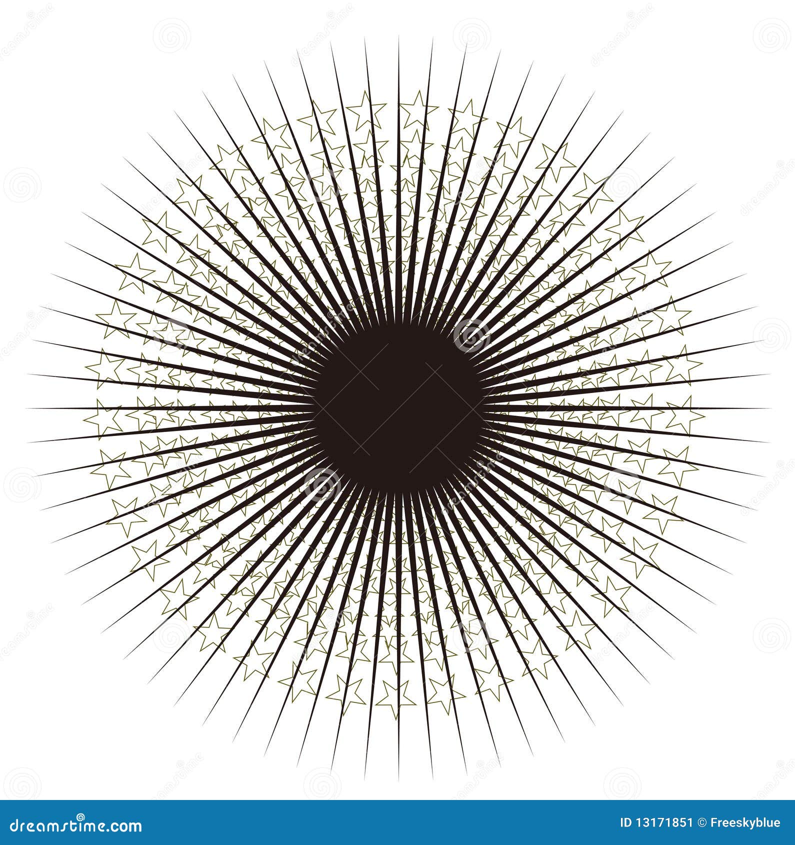 Circle and ray pattern stock illustration. Illustration of black - 13171851