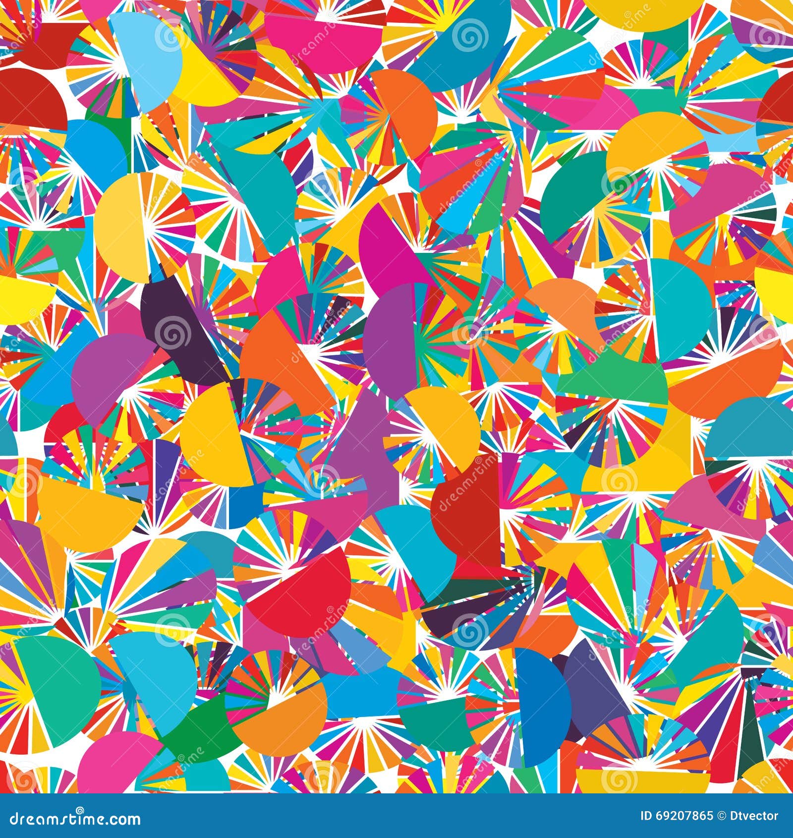 Circle Ray Slice Many White Seamless Pattern Stock Vector ...