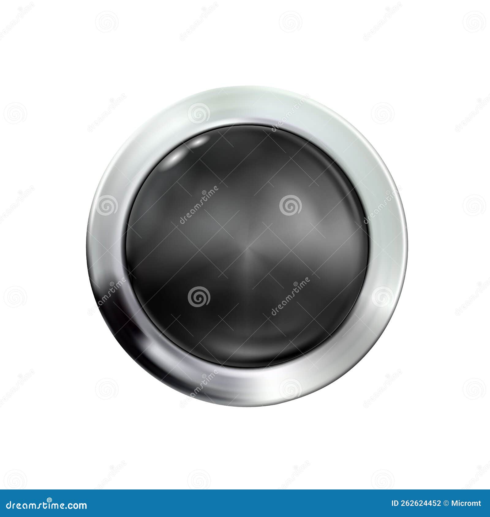 Circle Realistic Glossy Black Button. Vector Illustration Eps10 Stock ...
