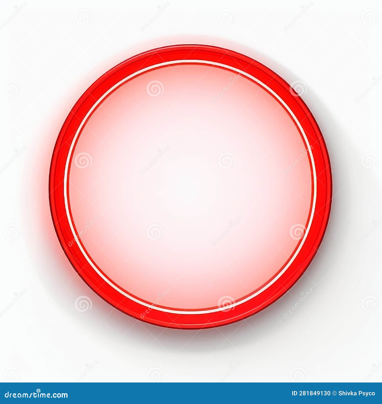 Circle Red Light Isolated White Background Stock Illustration ...