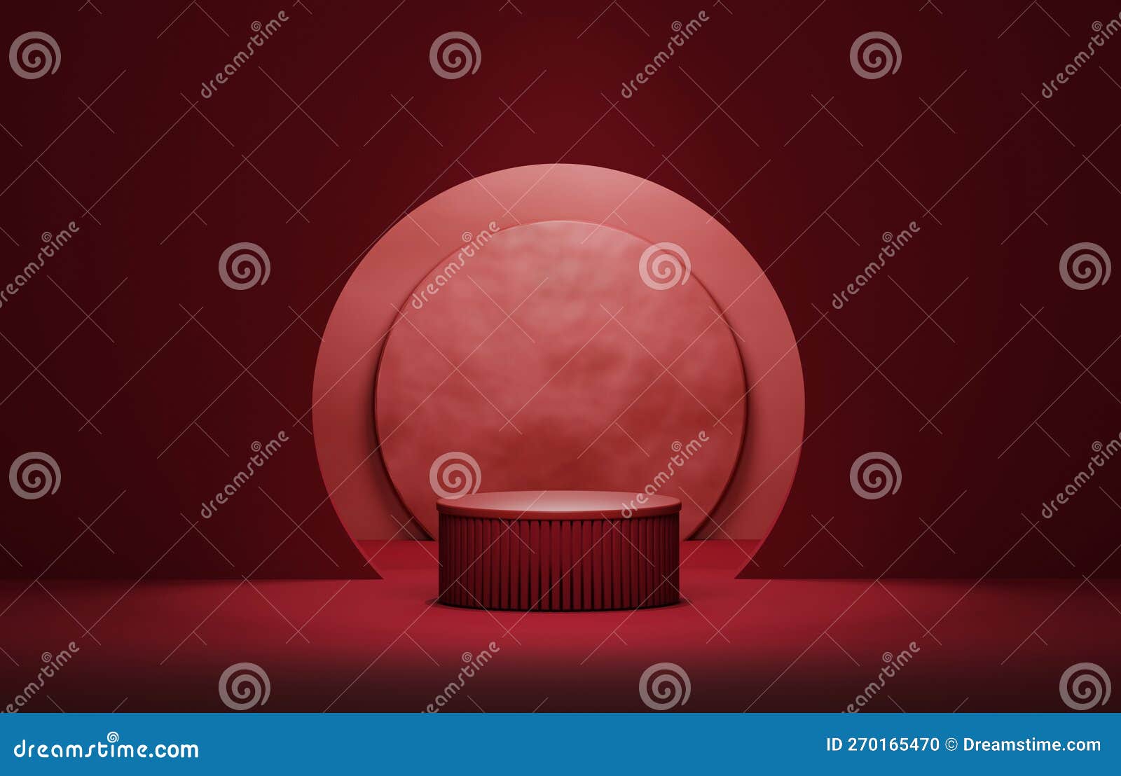Circle Red Podium Base on Abstract Studio Room Red Background Stock ...