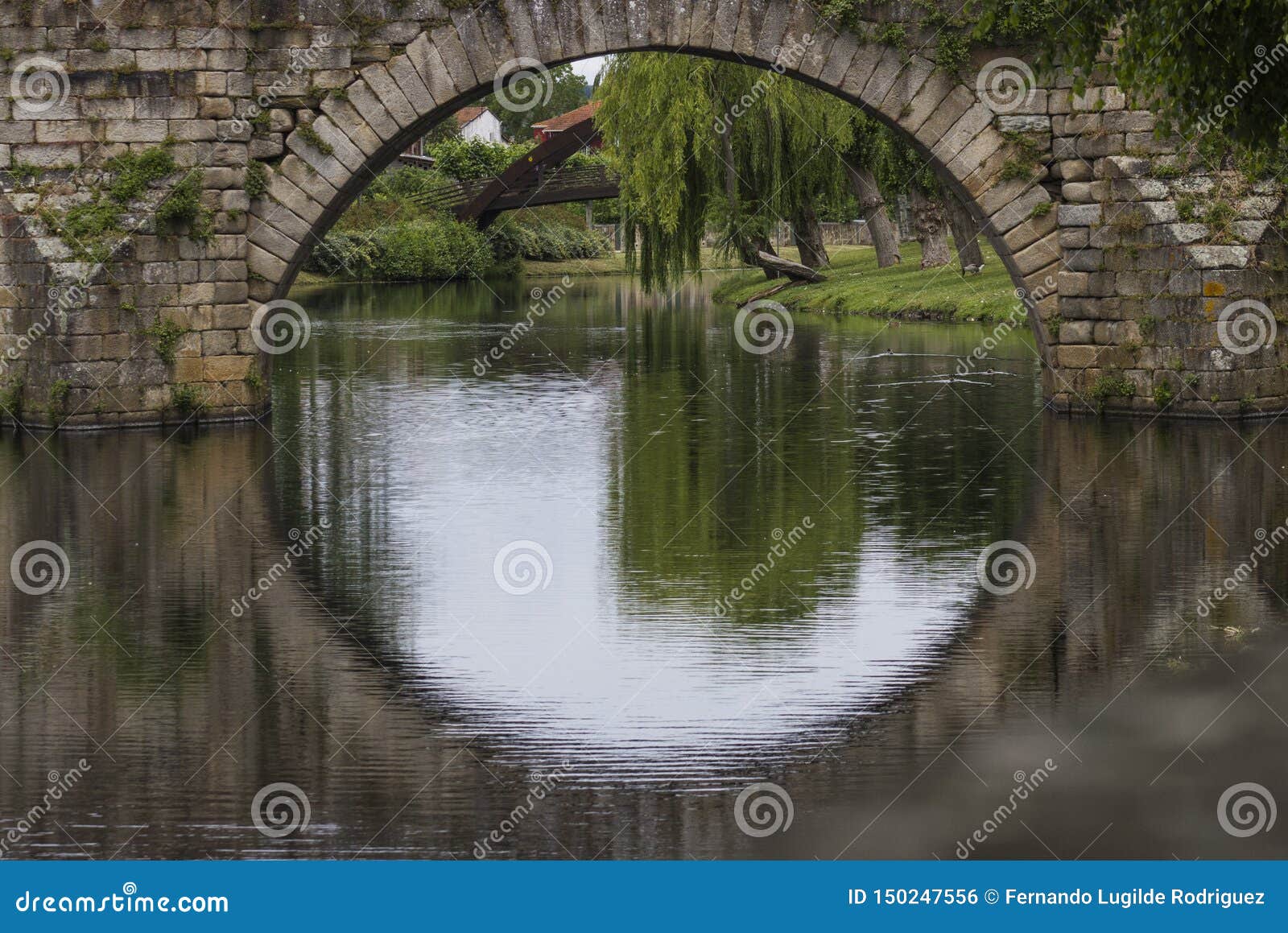 Circle of the Reflection of the Bridge Stock Photo - Image of circle ...