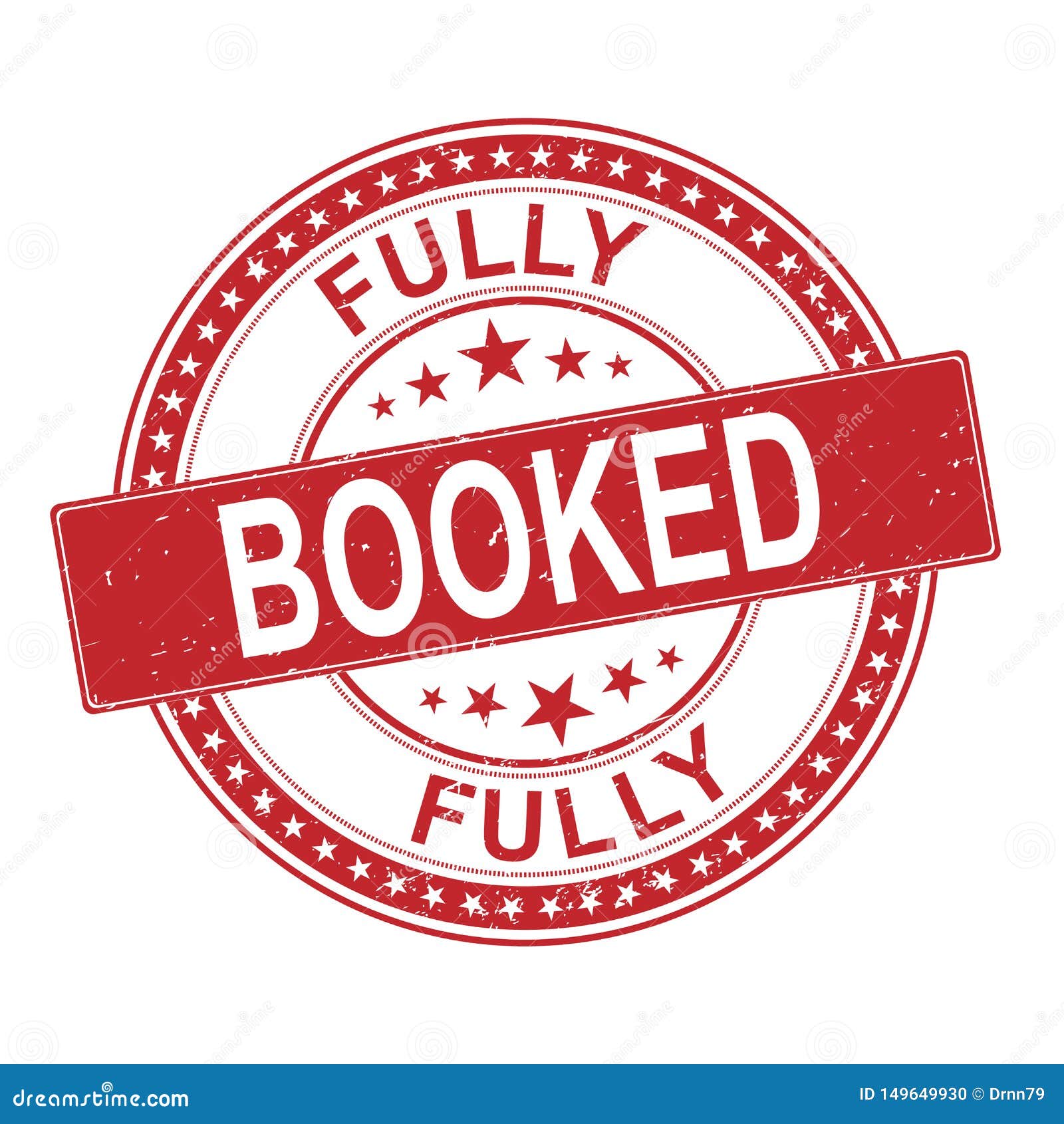 Circle Retro Stamp Fully Booked Isolated On White Background Vector ...