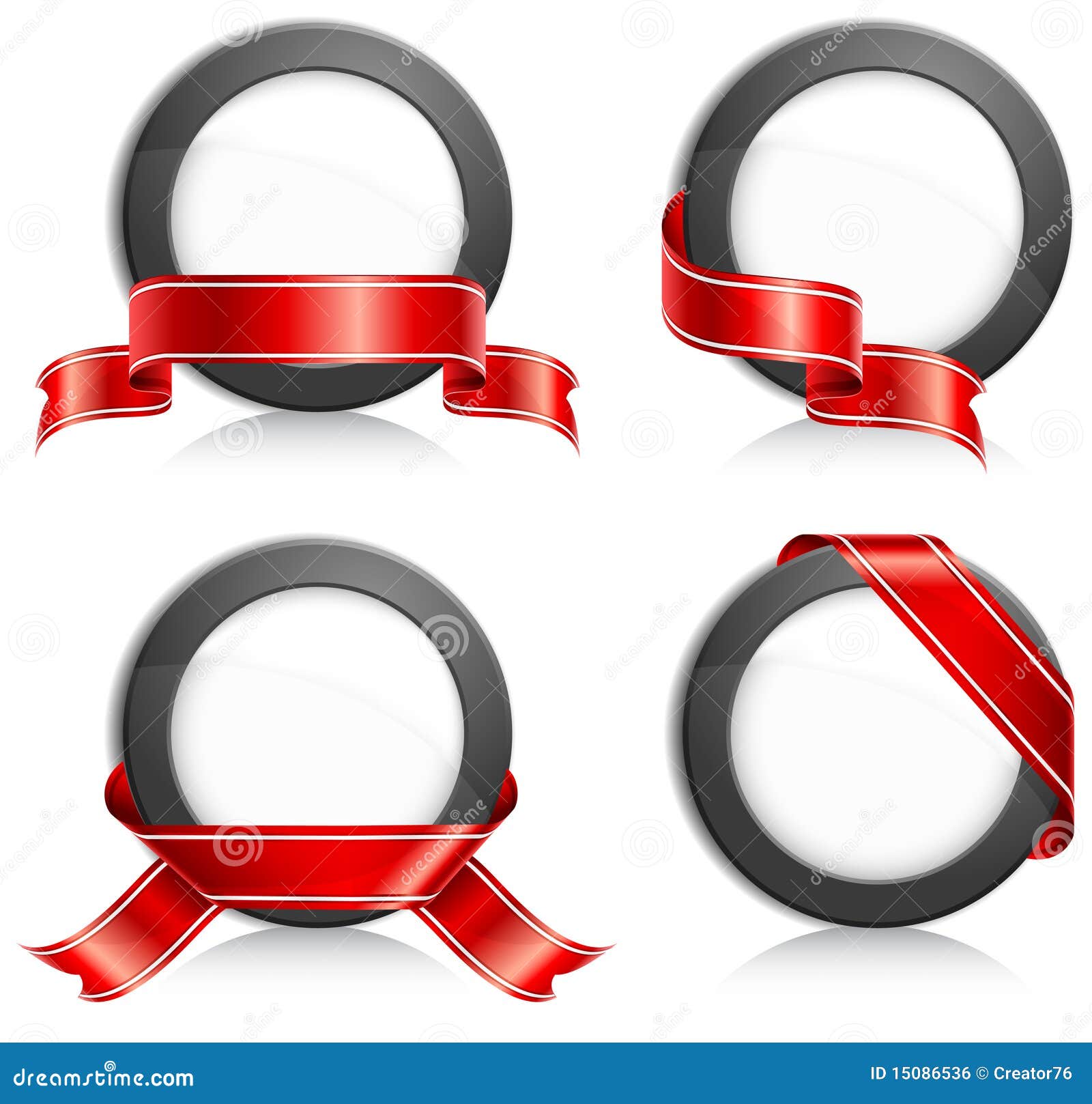 Circle with ribbon stock vector. Illustration of promotion - 15086536