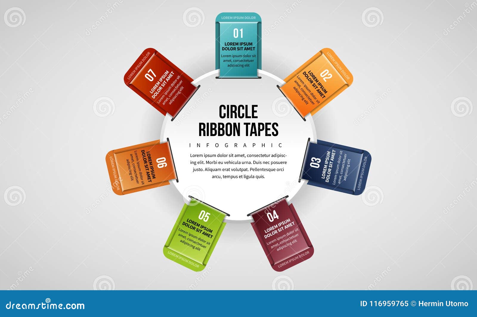 Circle Ribbon Tapes Infographic Stock Vector - Illustration of chart ...