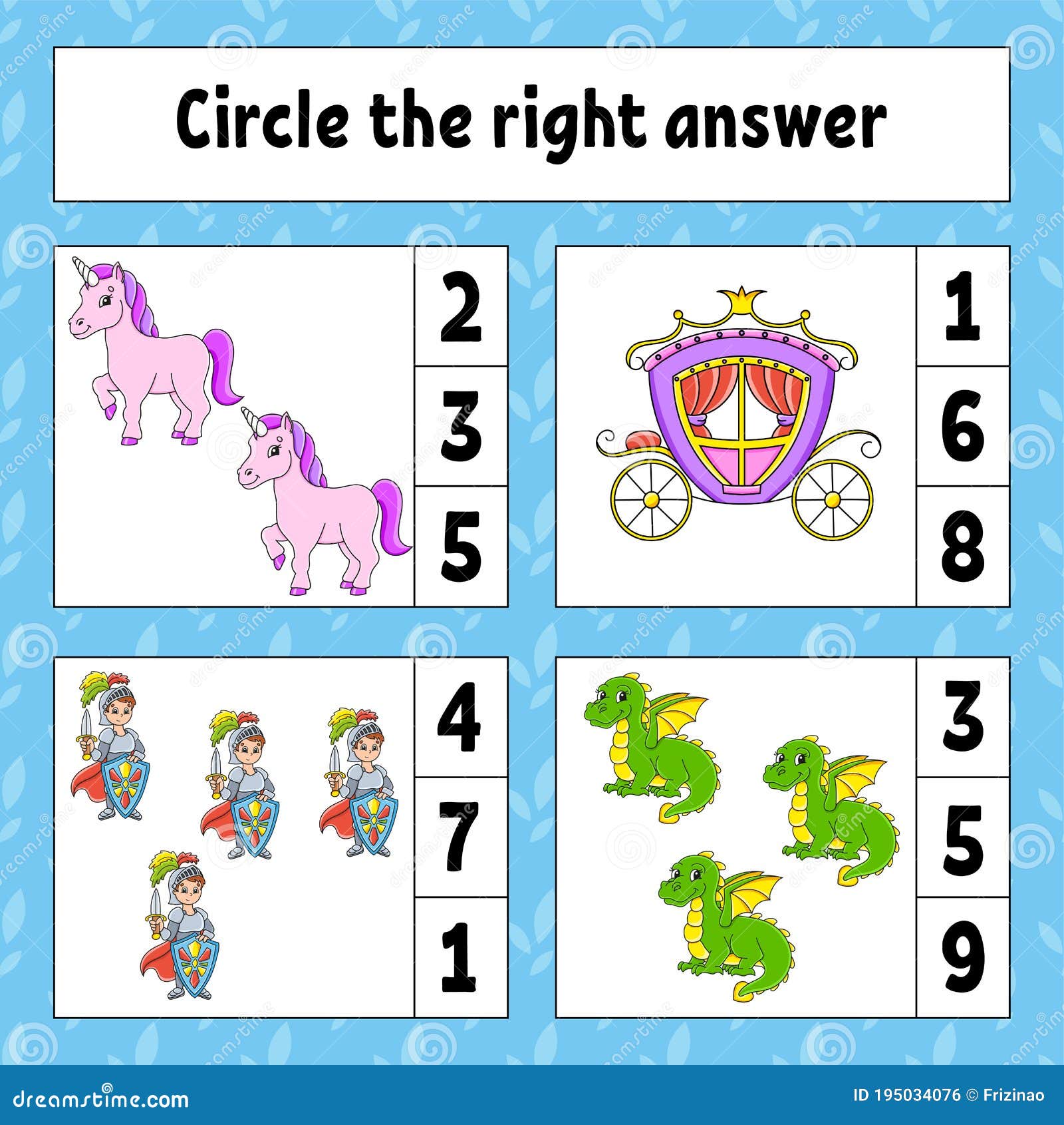 Circle the Right Answer. Education Developing Worksheet. Activity Page ...