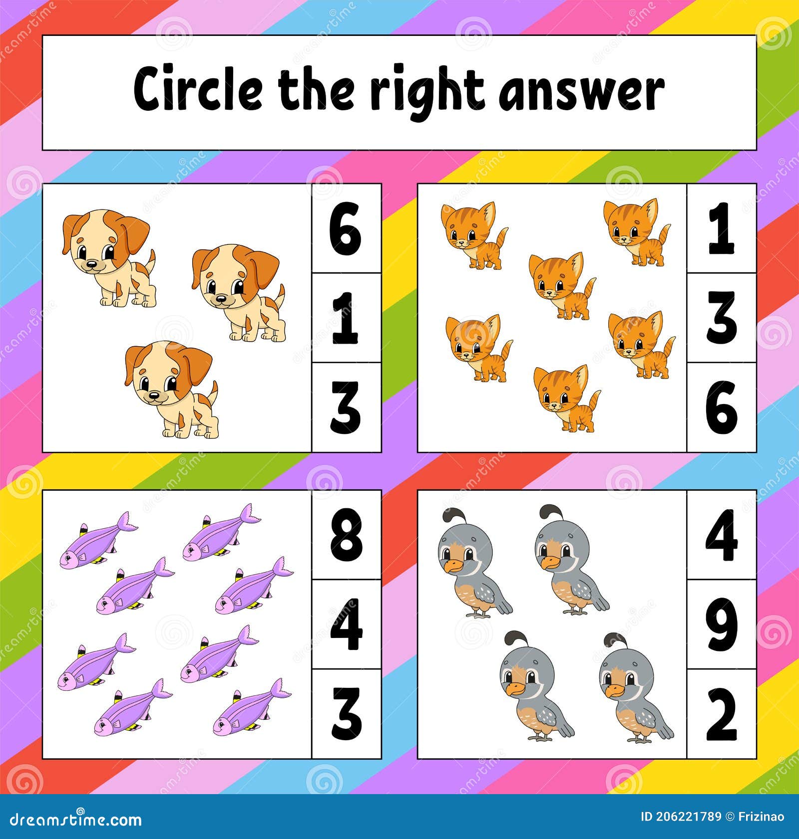 Circle the Right Answer. Education Developing Worksheet. Activity Page ...