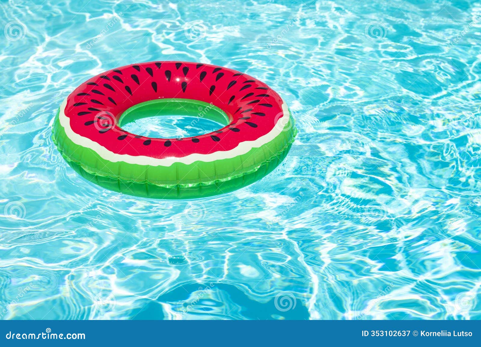 Circle Ring Float in Swimming Pool. Summer Background. Summer Backdrop ...