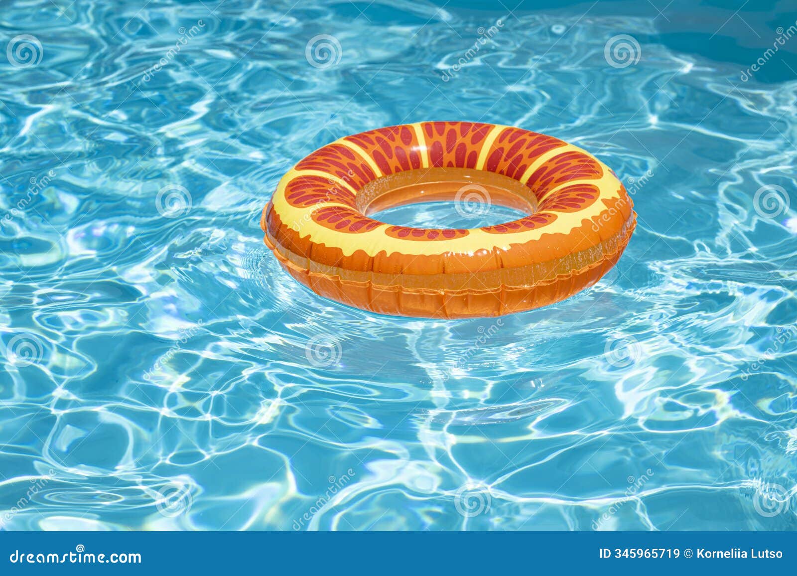 Circle Ring Float in Swimming Pool. Summer Background. Summer Backdrop ...