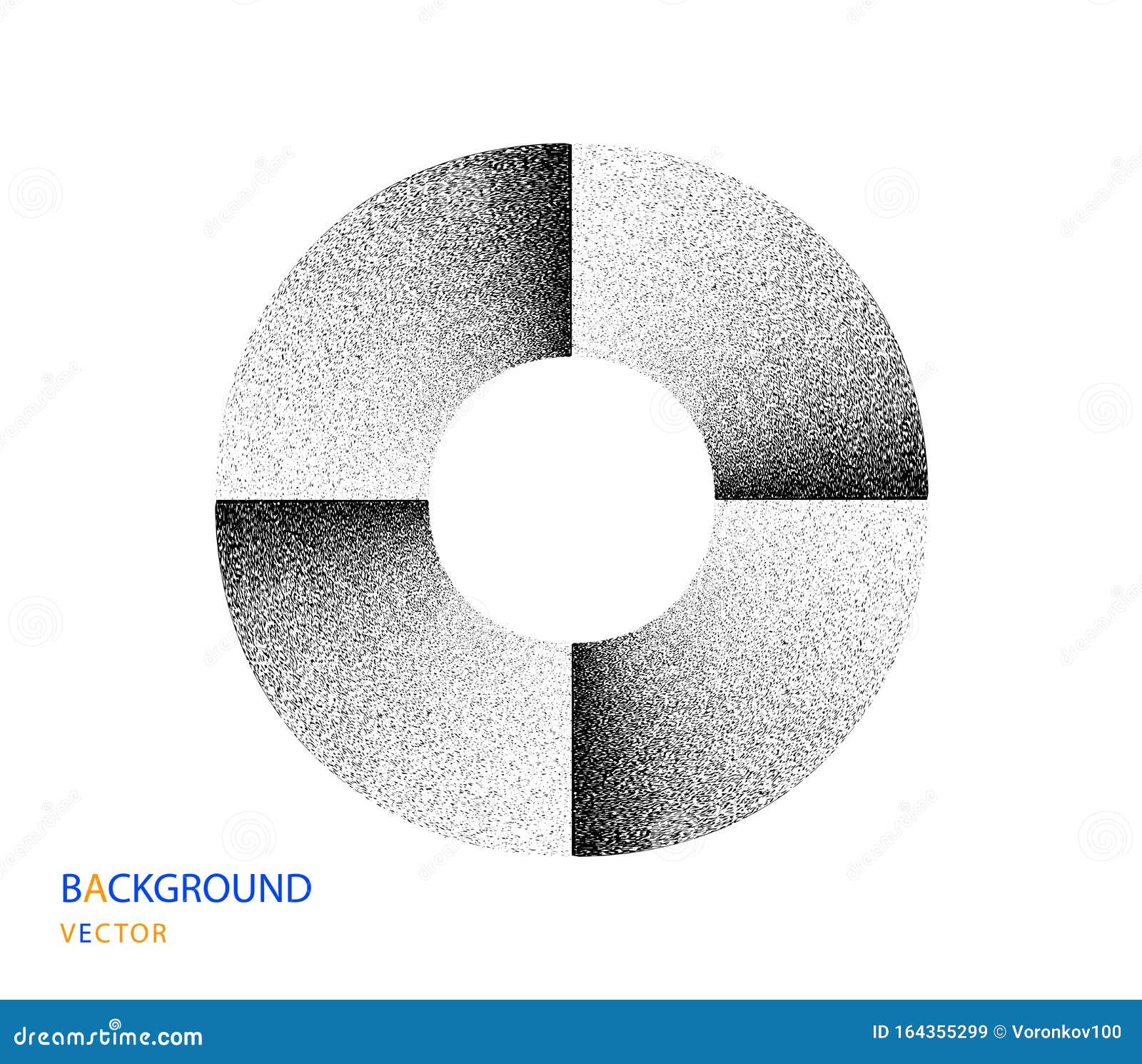 Circle, Ring, Monochrome with Noise. Abstract Geometric Figure with ...