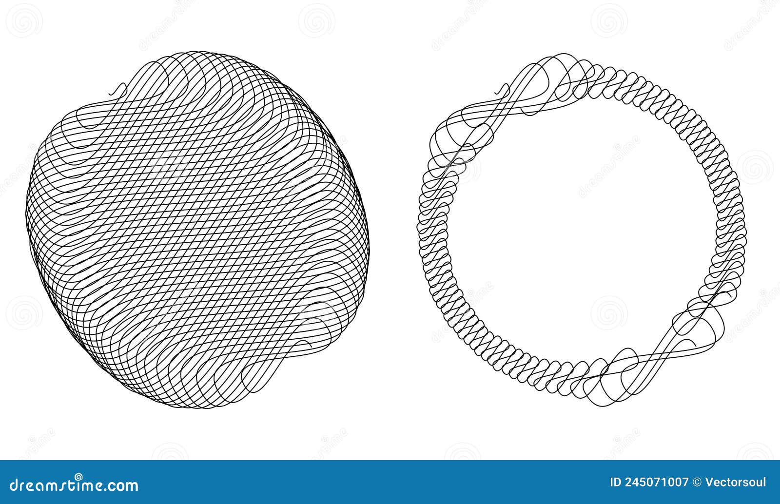 Circle and Ring Sketch, Doodle, Scrawl Random Lines Vector Elements ...