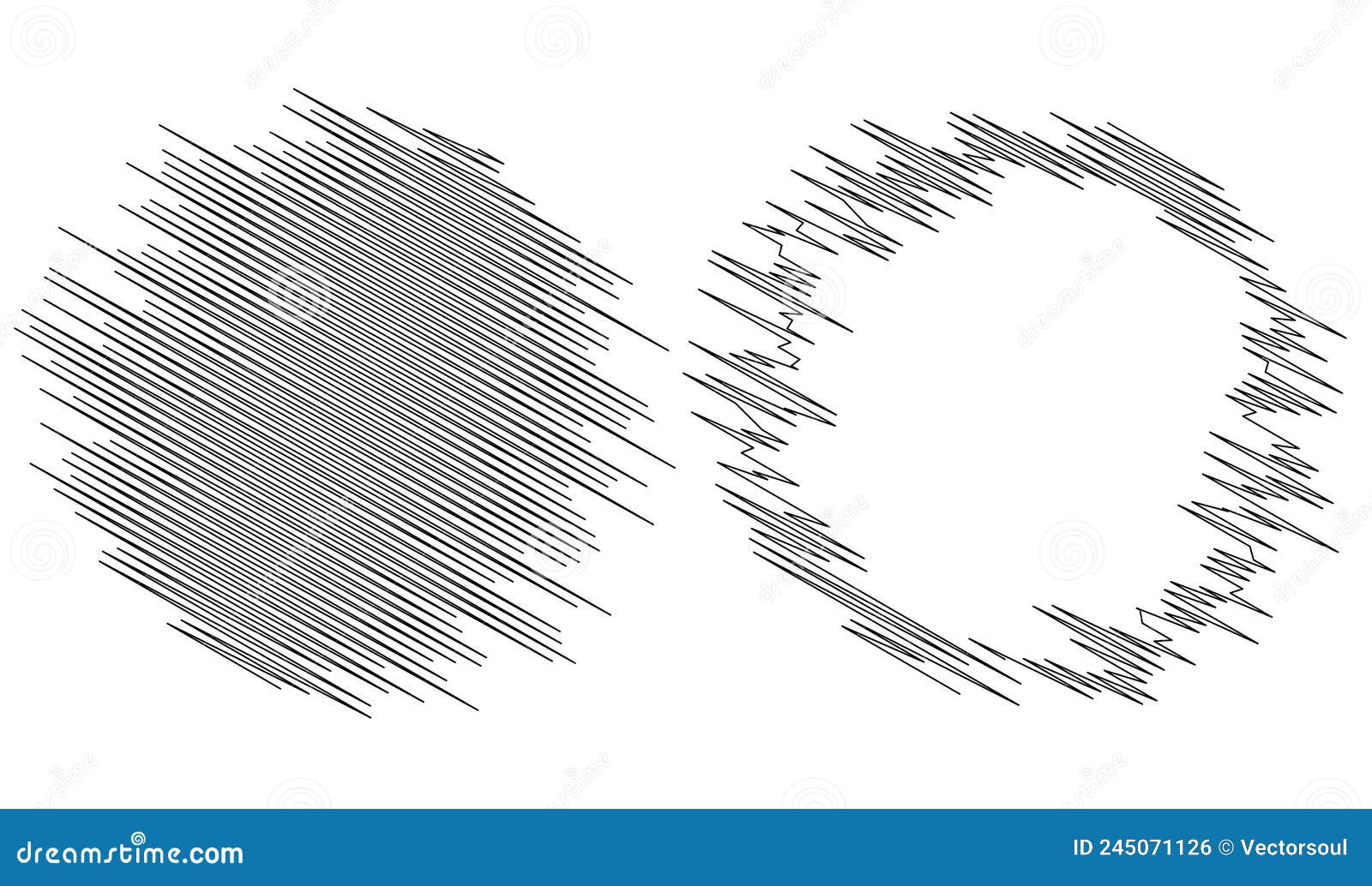 Circle and Ring Sketch, Doodle, Scrawl Random Lines Vector Elements ...