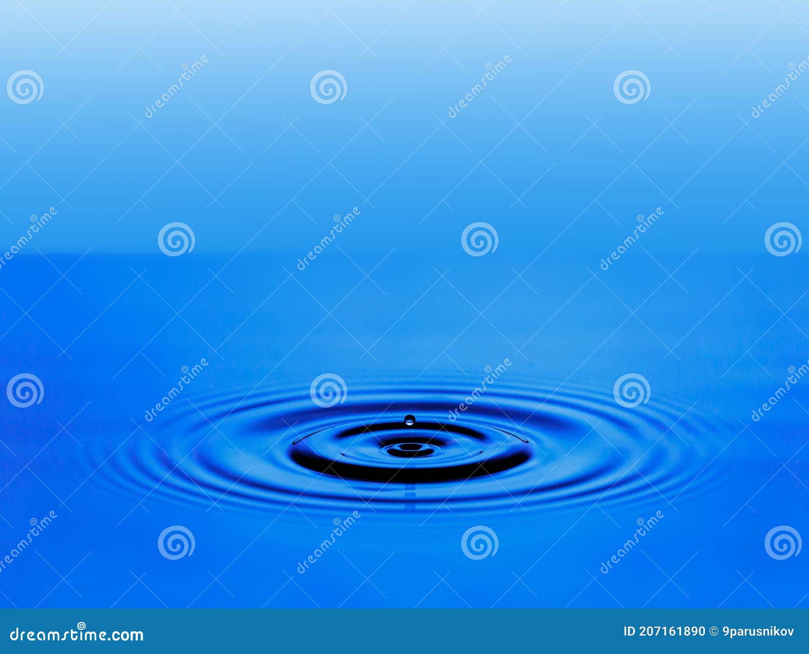 The Circle Ripple of the Surface of the Blue Water. Stock Photo - Image ...