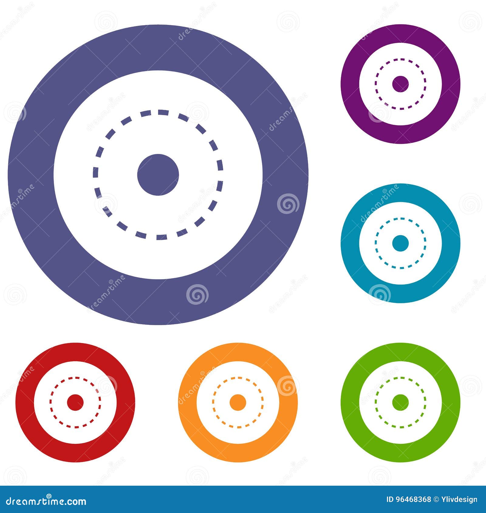 Circle road icons set stock vector. Illustration of collection - 96468368